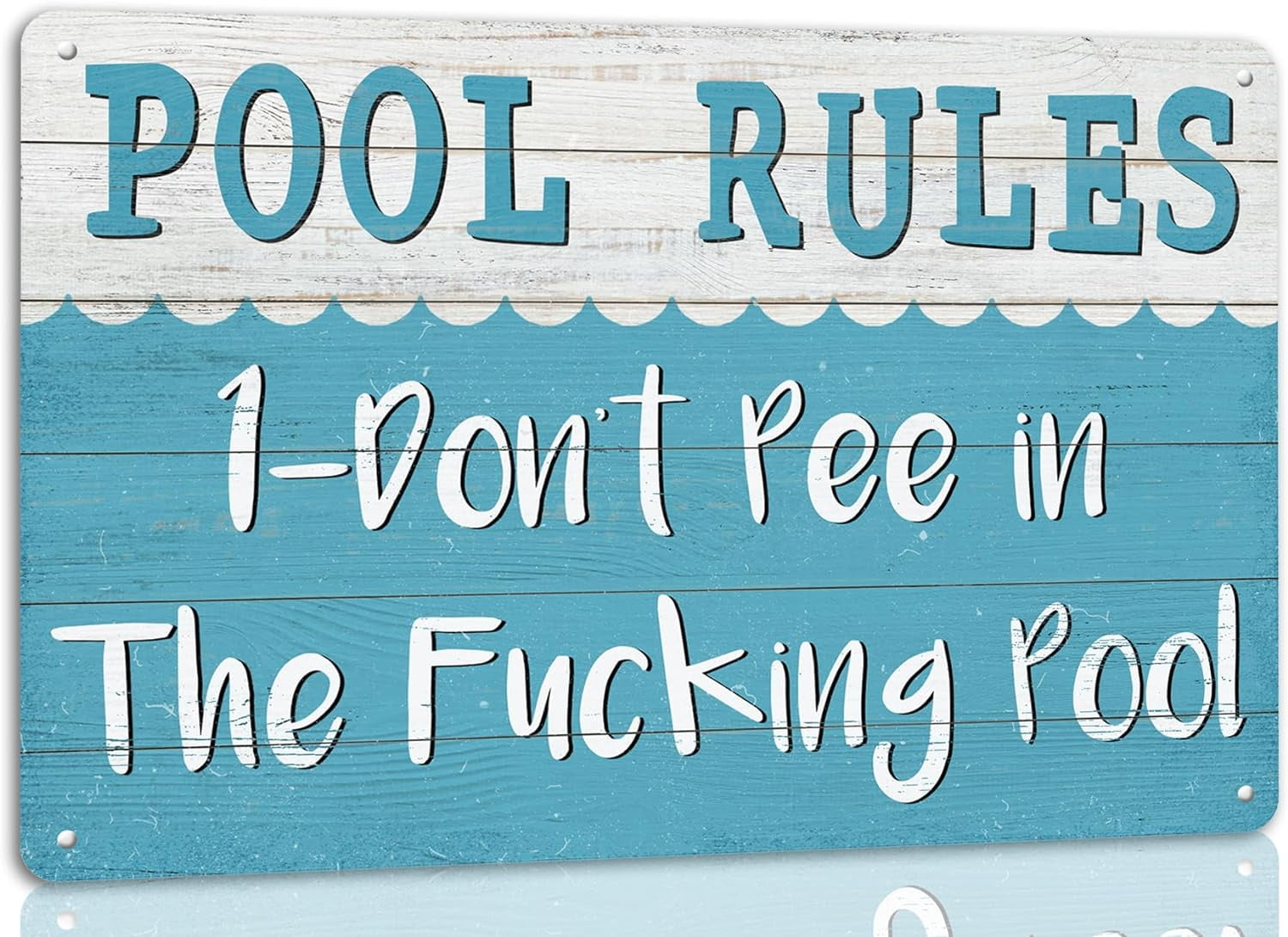 Pool Rules Metal Sign Don't Pee in the Pool Vintage Swimming Pool Tin ...