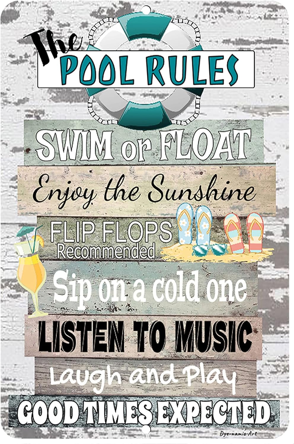 Pool Rules Metal Sign Funny Indoor/Outdoor Swimming Pool Decor ...
