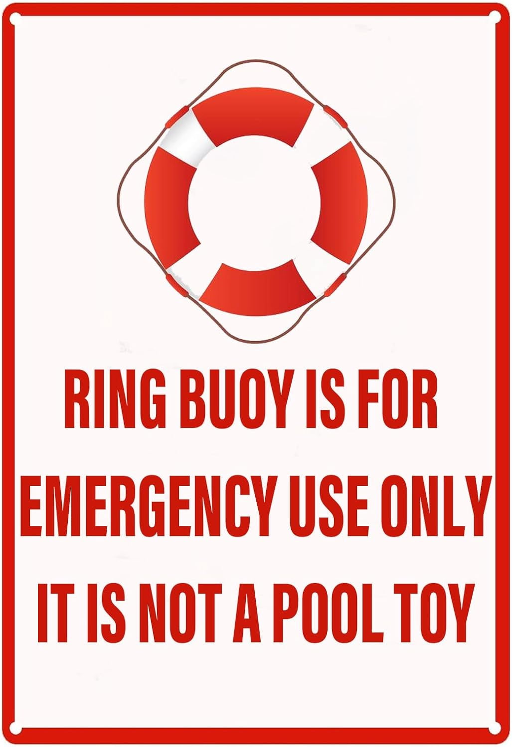Pool Rules Metal Sign,Ring Buoy is for Emergency Use Only Swimming ...