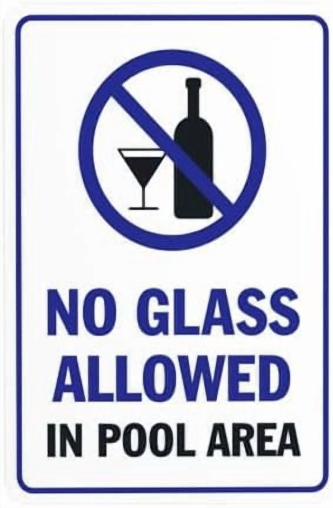 Pool Rules Sign, No Glass Allowed in Pool Area Warning Sign, Pool Rules ...