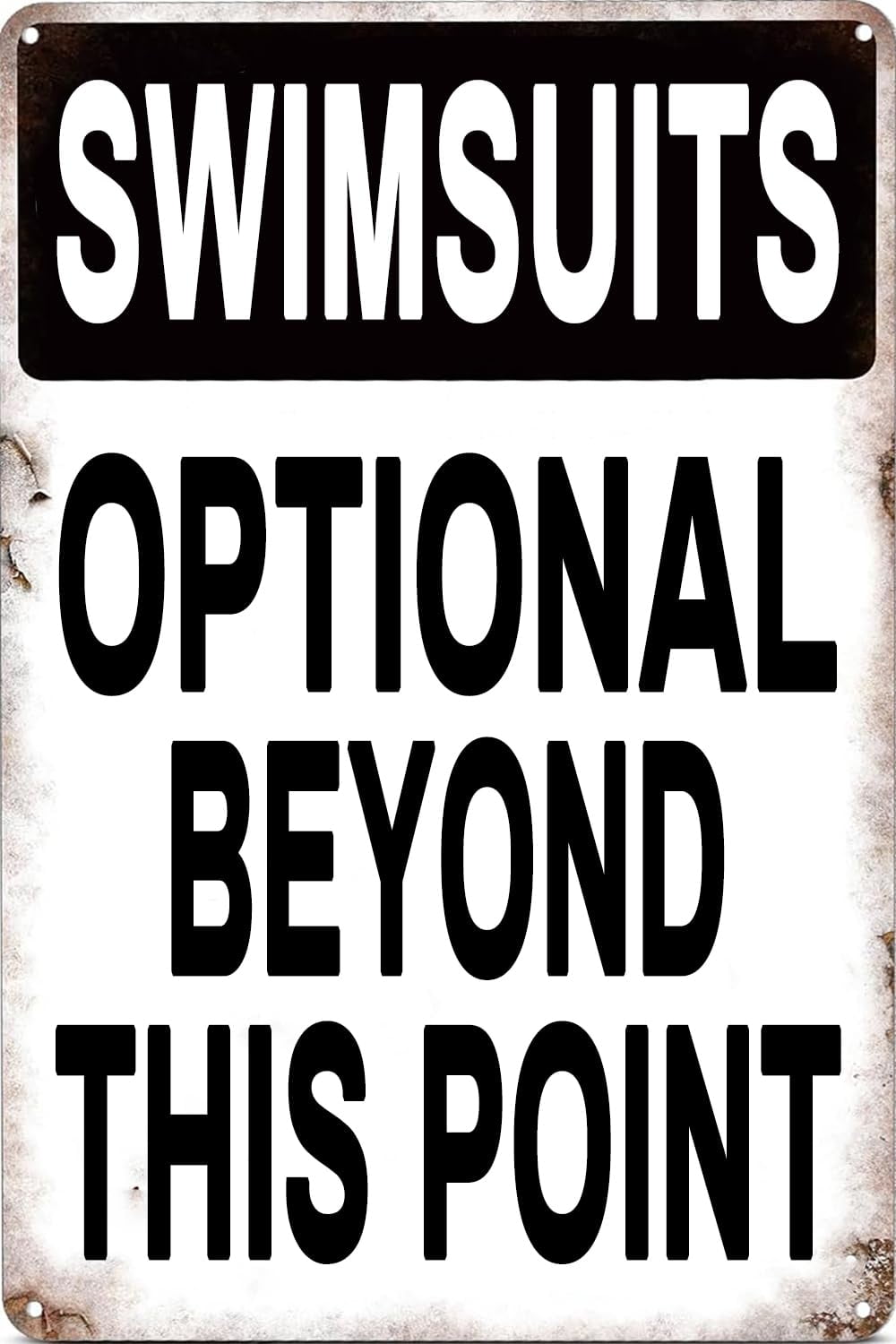 Pool Rules Sign Swimsuits Optional Beyond This Point Metal Tin Sign ...