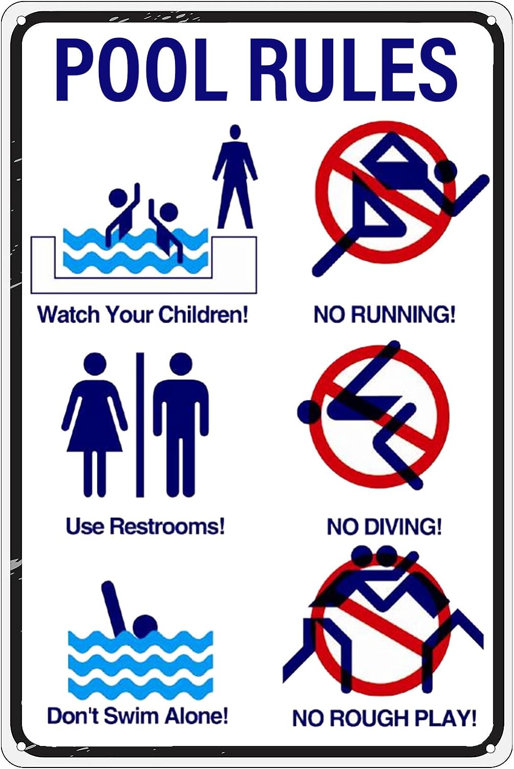 Pool Rules Vintage Tin Sign, Lifeguard Paid In Beer Swim At Your Own ...