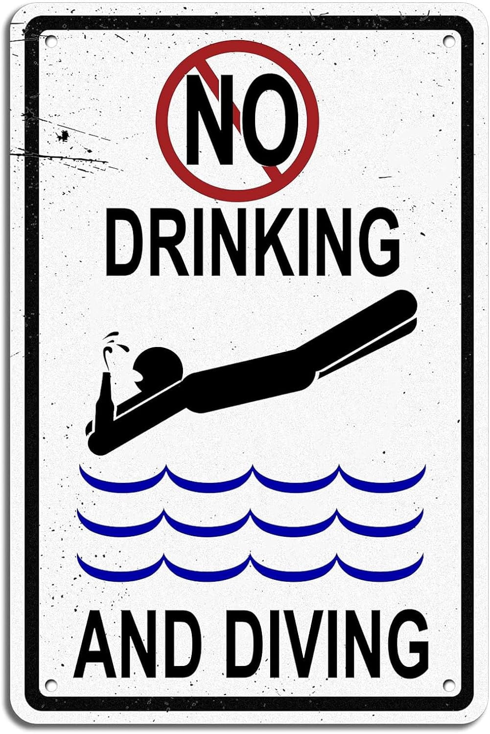 Pool Rules Vintage Tin Sign No Drinking and Diving Swimming Pool Metal ...