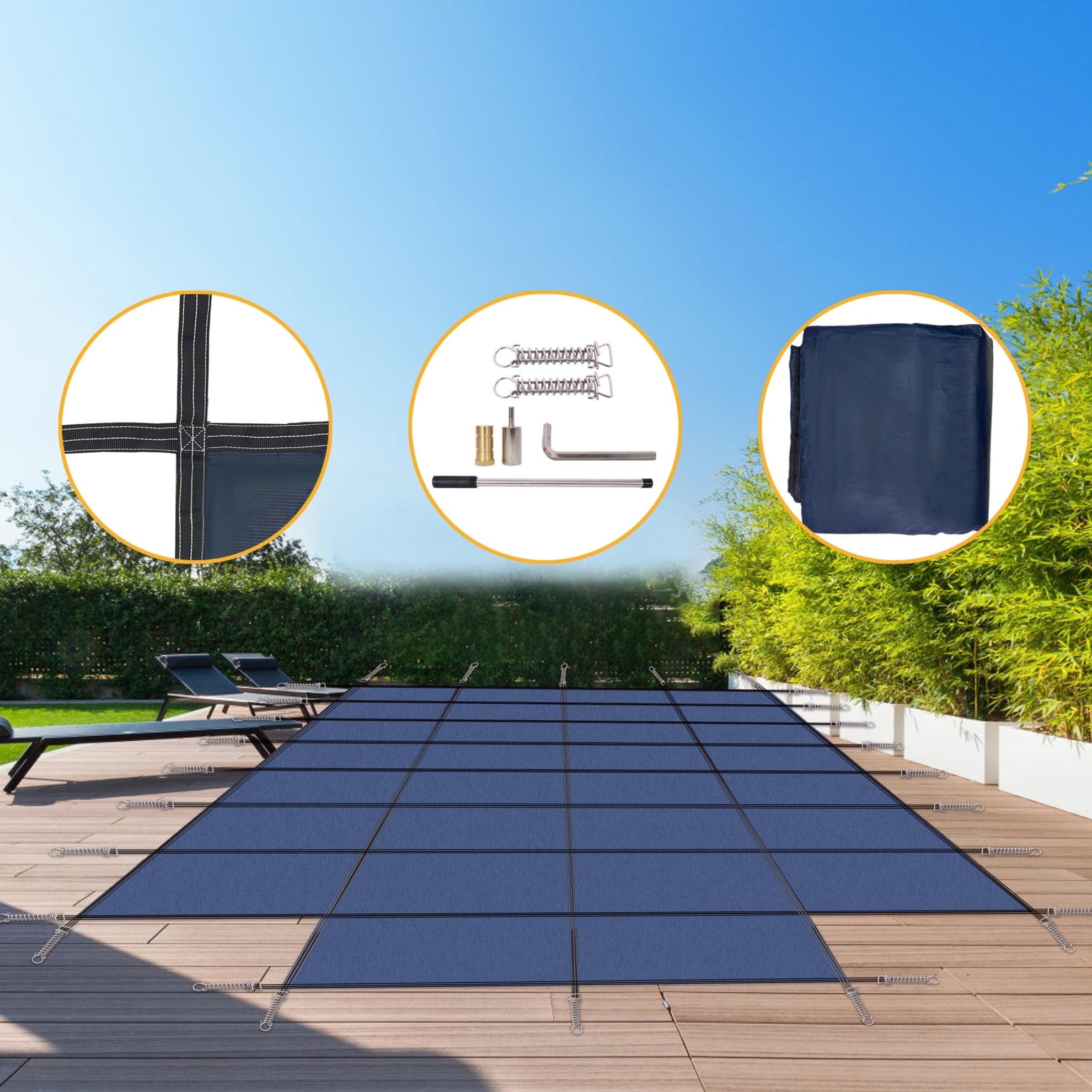 Pool Safety Cover, Fits 18x36ft Rectangular Inground Winter Swimming ...