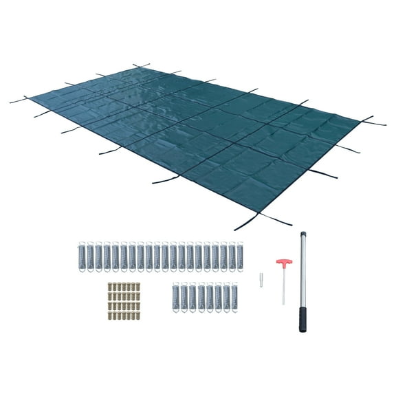 BENTISM 22x42 ft Inground Pool Safety Cover with Right Step, Winter ...