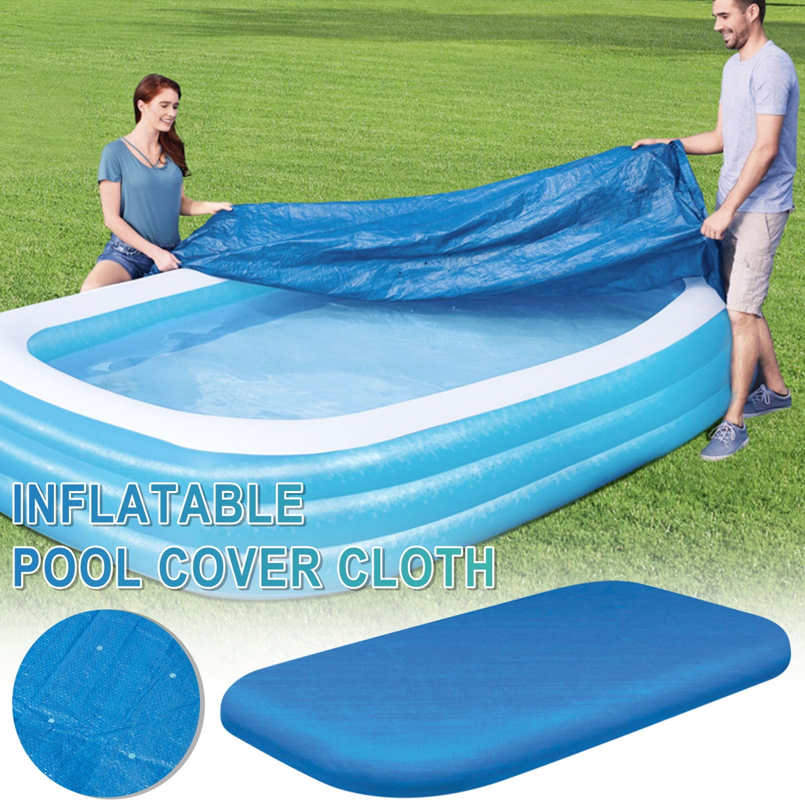 Pool Safety Cover, Inflatable Above Ground, Blue PE Material ...