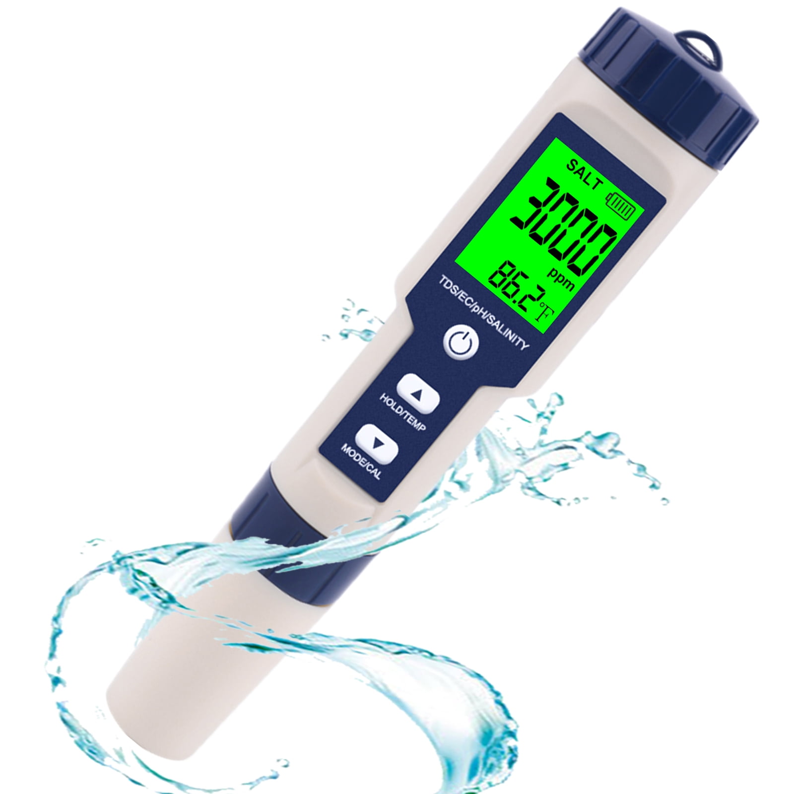 Hofun Pool Salt Tester, Digital 5 in 1 Salinity Meter, Waterproof, for ...