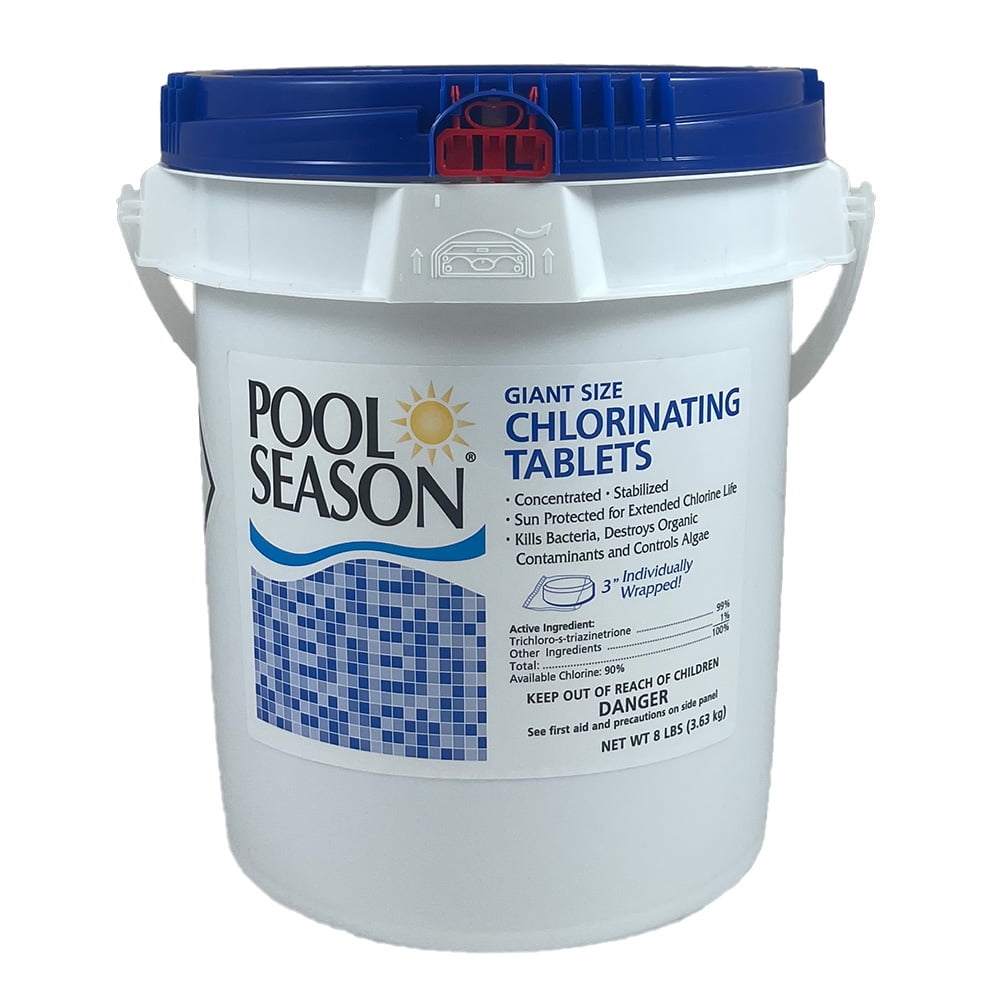 Pool Season 3" Jumbo Chlorinating Tablets – 8oz. Wrapped 8lb Bucket ...