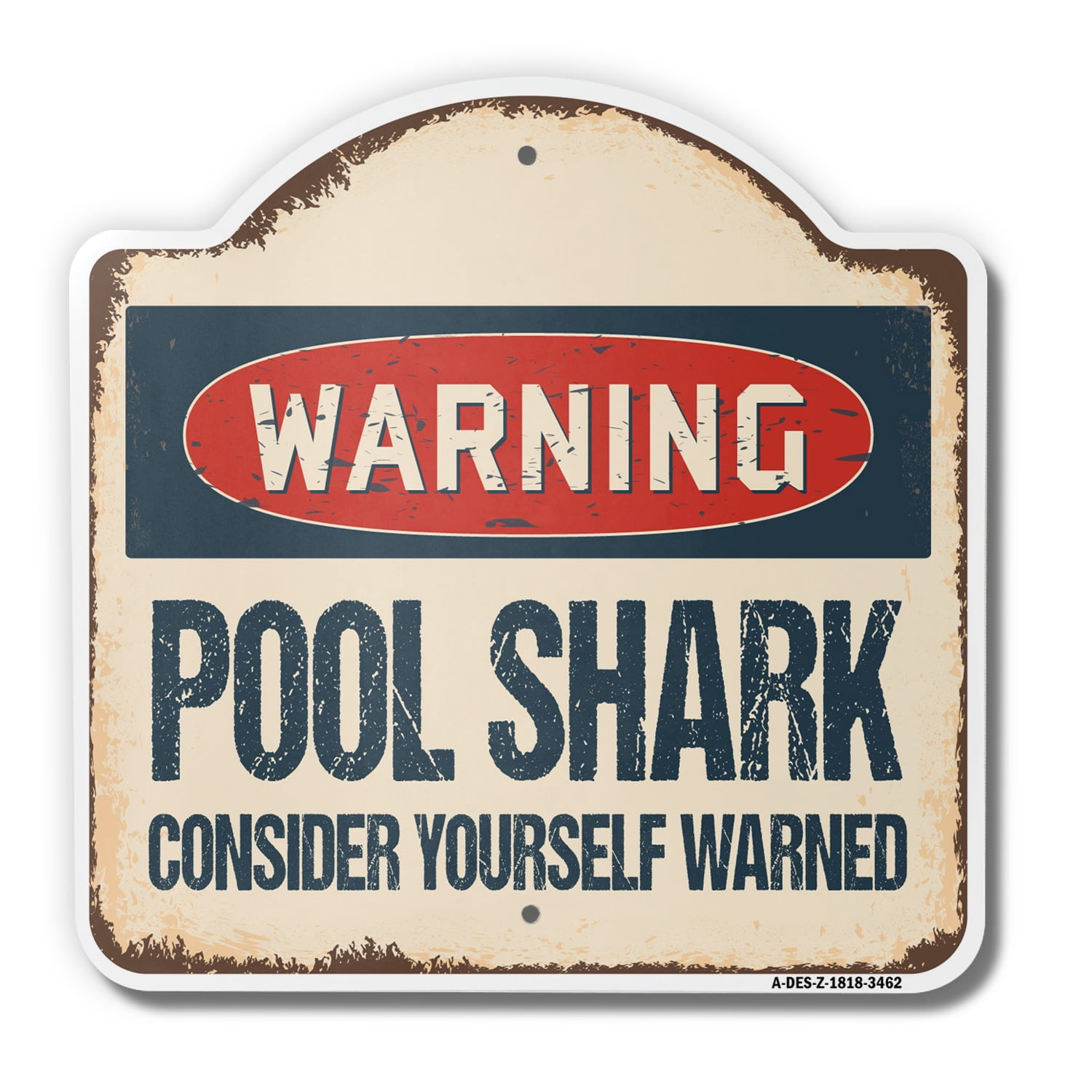 Pool Shark 18" X 18" Heavy-Gauge Aluminum Architectural Sign ...