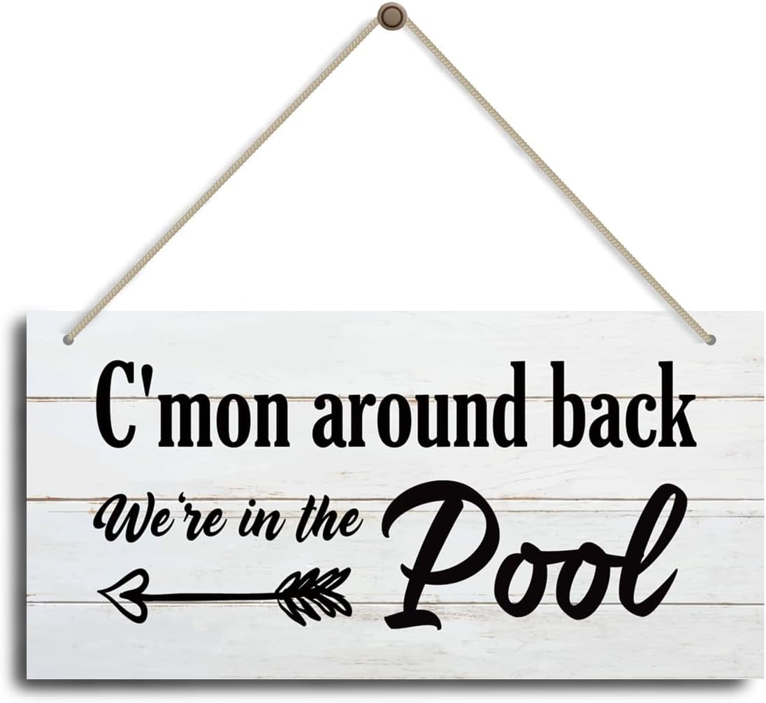 Pool Sign, Decorative Wood Wall Plaque, Farmhouse Wall Decor, Poolside ...