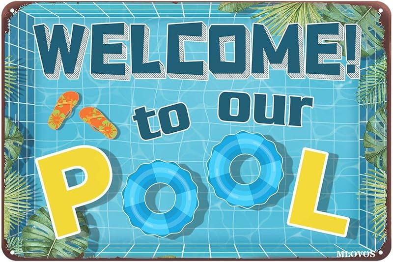 Pool Sign Life Is Better at The Pool Metal Pool Signs for Outside Funny ...