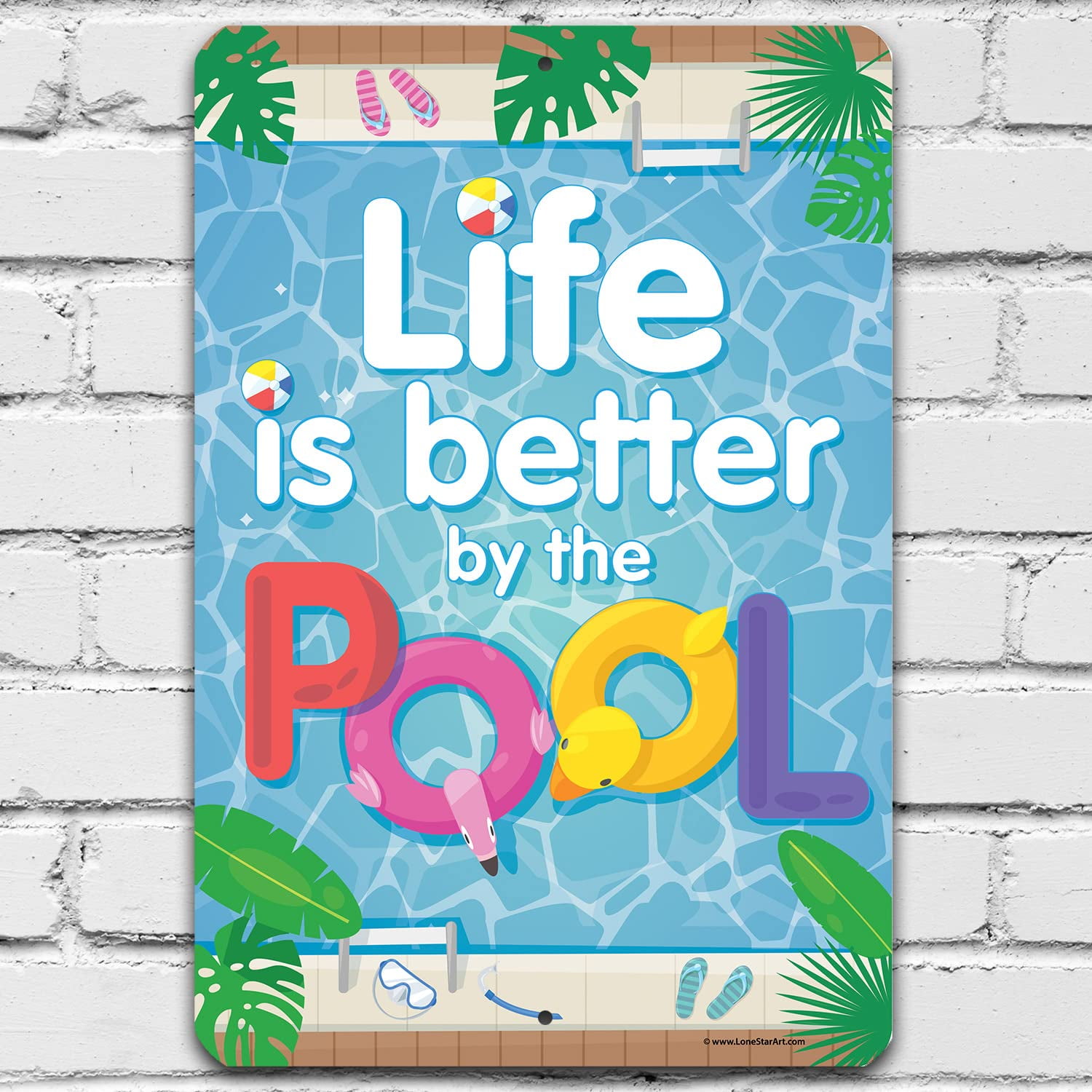 Pool Sign - Life Is Better By The Pool - Metal Pool Signs for Outside ...