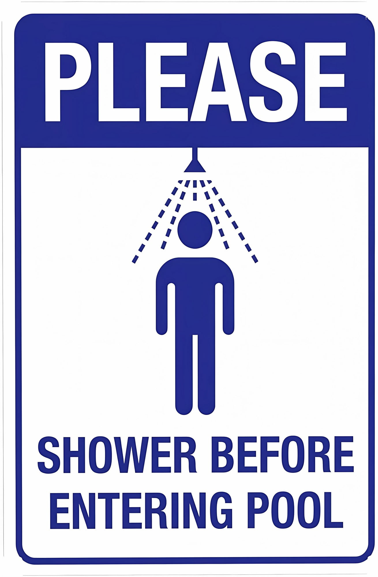 Pool Sign Please Shower Before Entering Pool Sign - 8"x12", Pool Rules ...