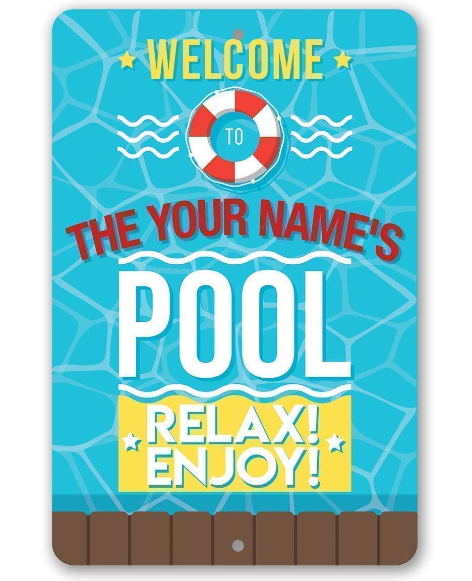 Pool Sign - Pool - Metal Pool Signs for Outside Funny Pool - Wall Art Swimming Pool ations ...