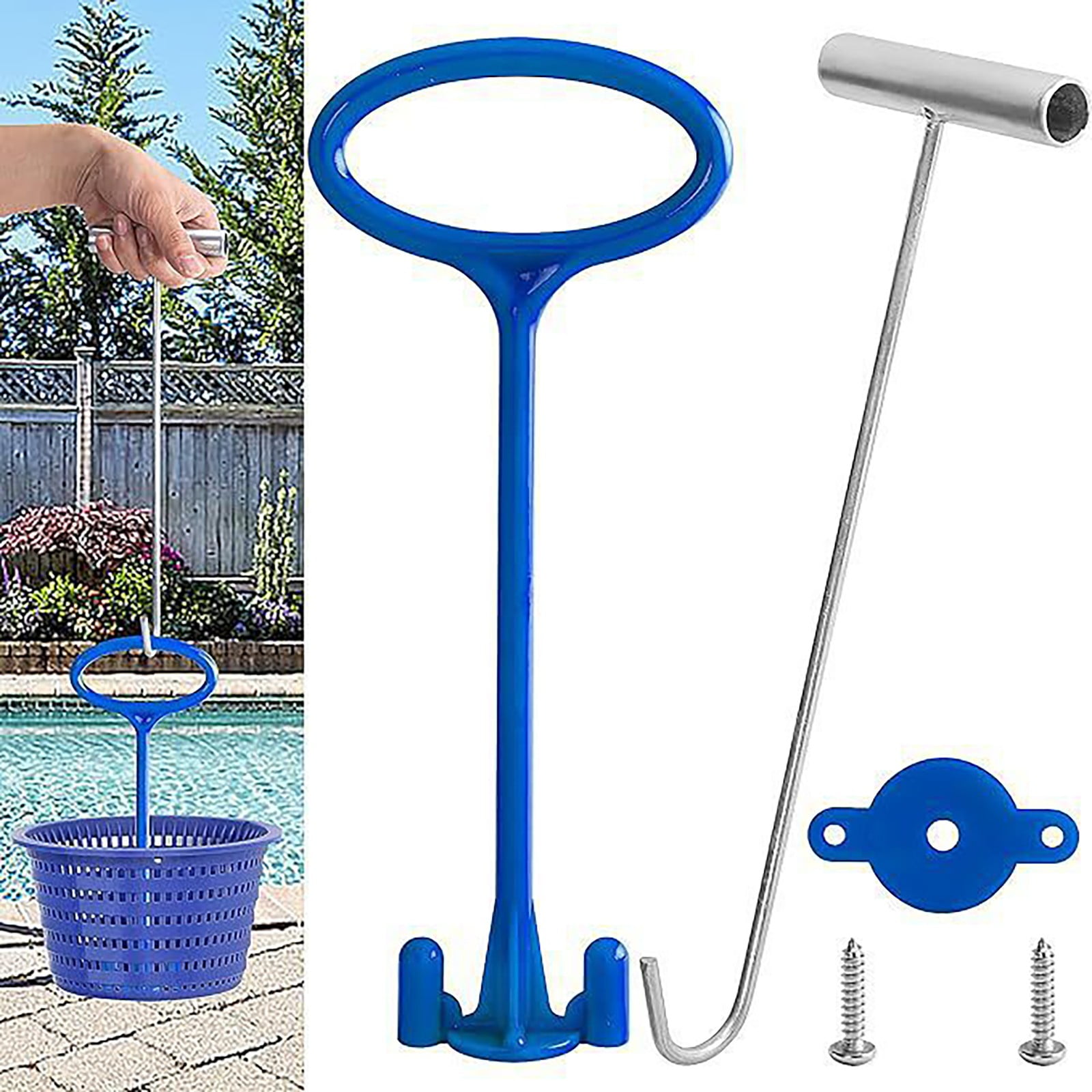 Pool Skimmer Basket Hook, Universal Basket with Handle Fit All Pool ...