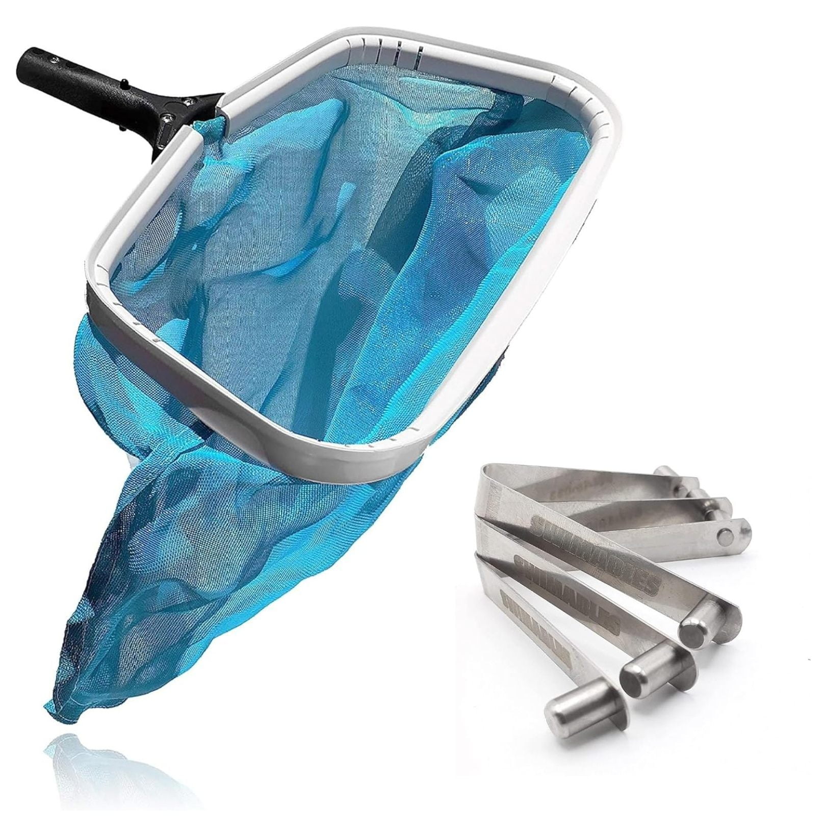 Pool Skimmer Net with 3 Pack 316 Stainless Steel Universal V-Clips | 17 ...