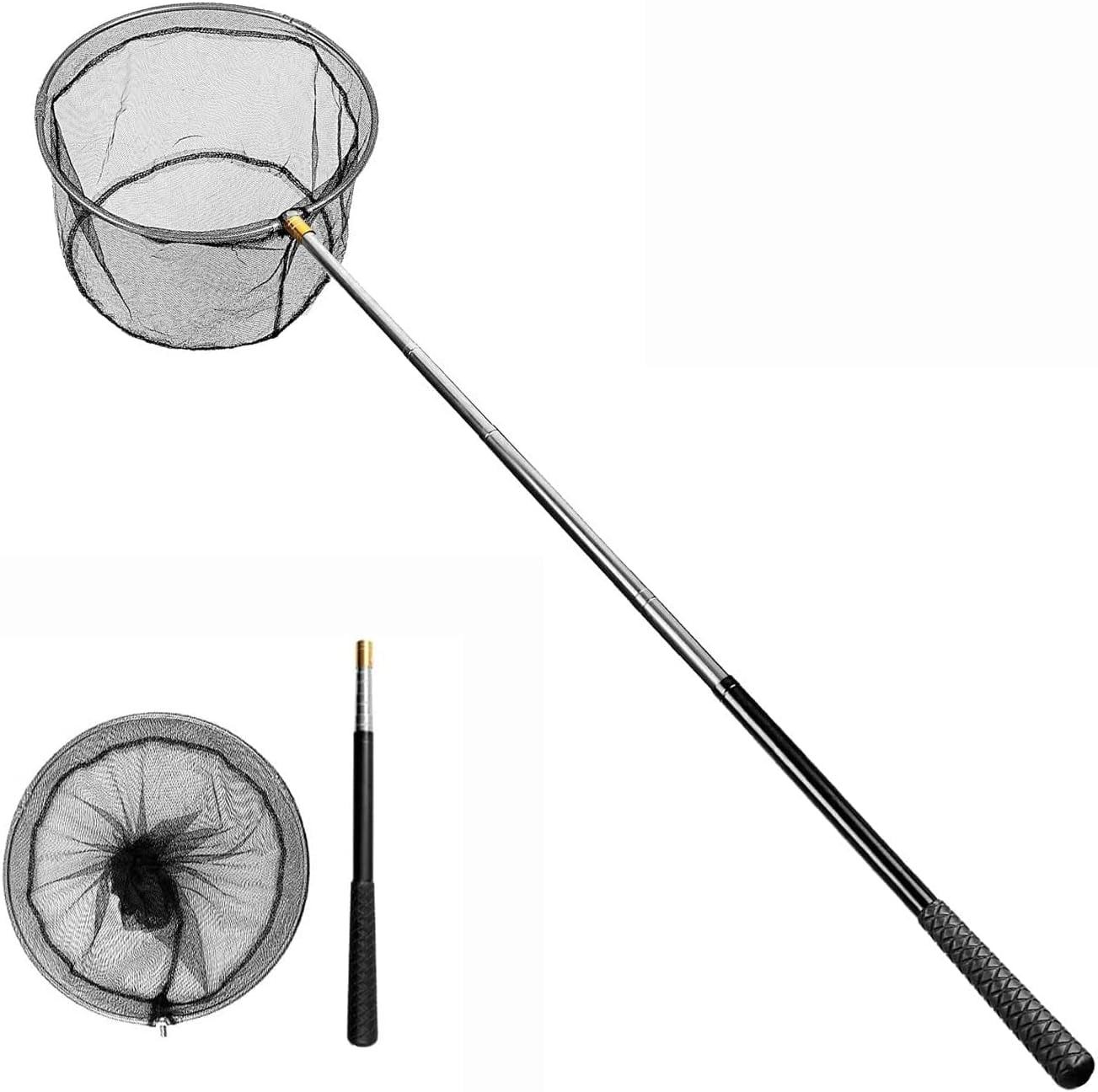 Pool Skimmer Net with Stainless Steel Telescopic Pole,58" Extendable ...