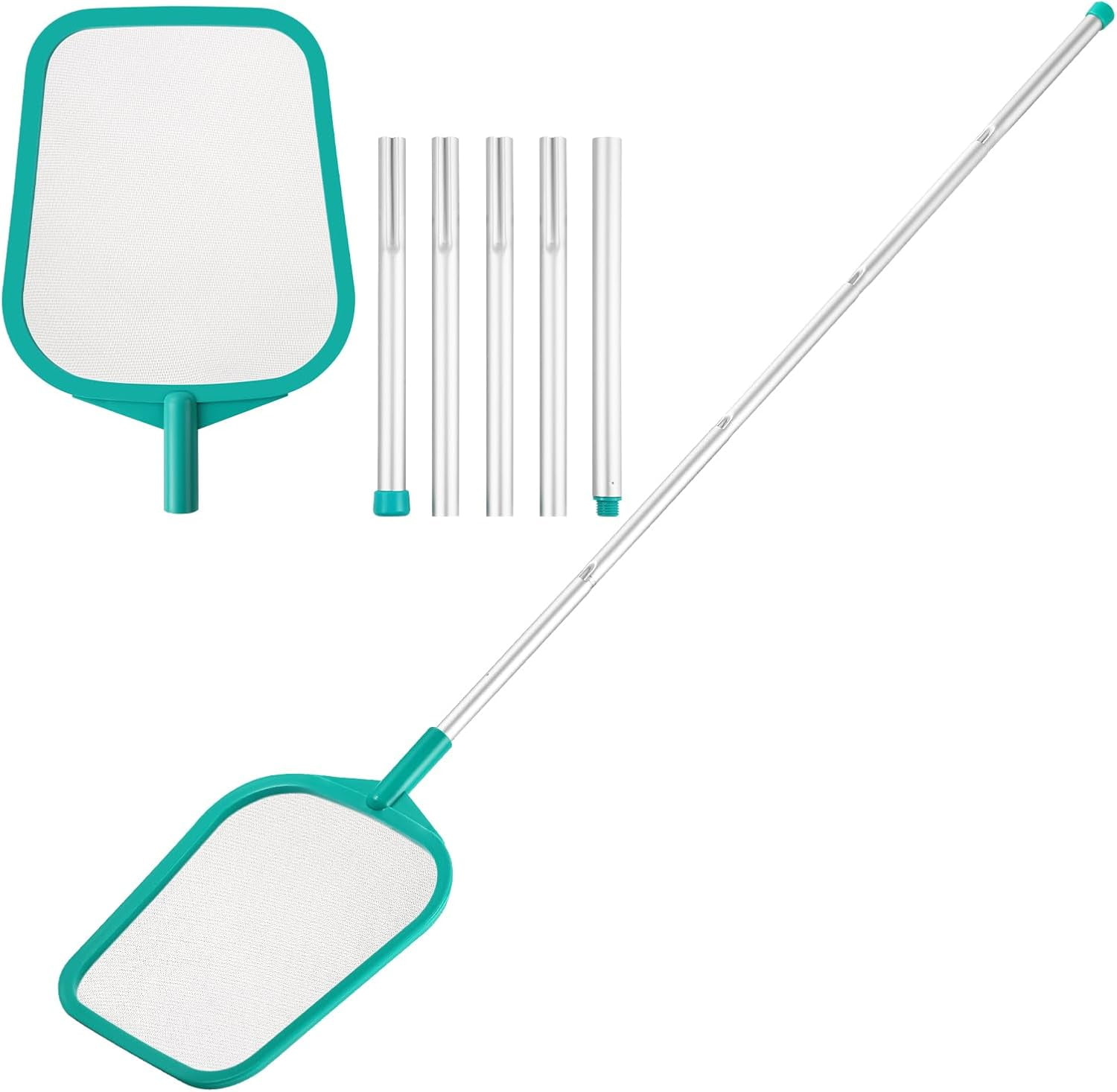 Pool Skimmer - Pool Net with 5 Section Pole, 60 inch Pool Skimmer Net ...