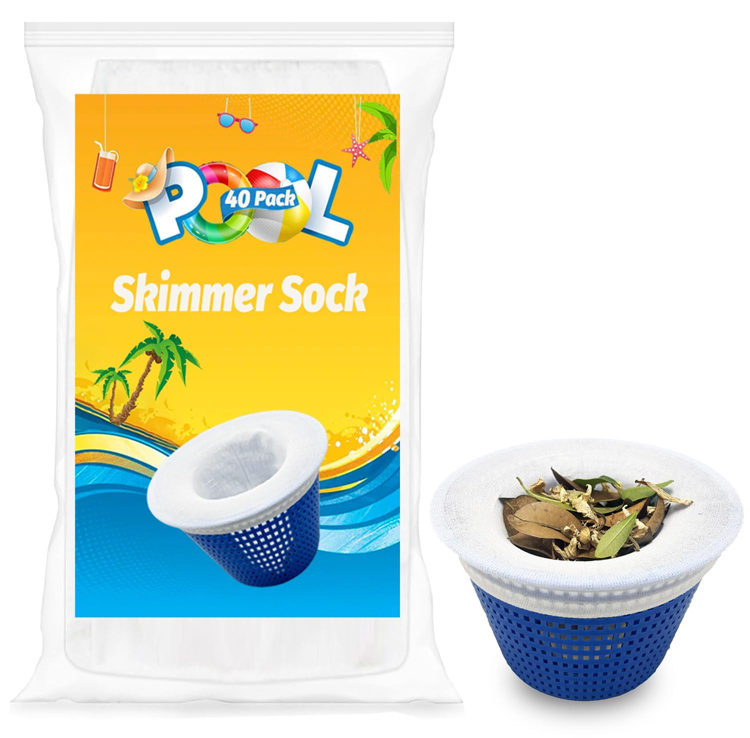 Pool Skimmer Socks 40 Pack, Premium Pool Filter Socks for Skimmer ...