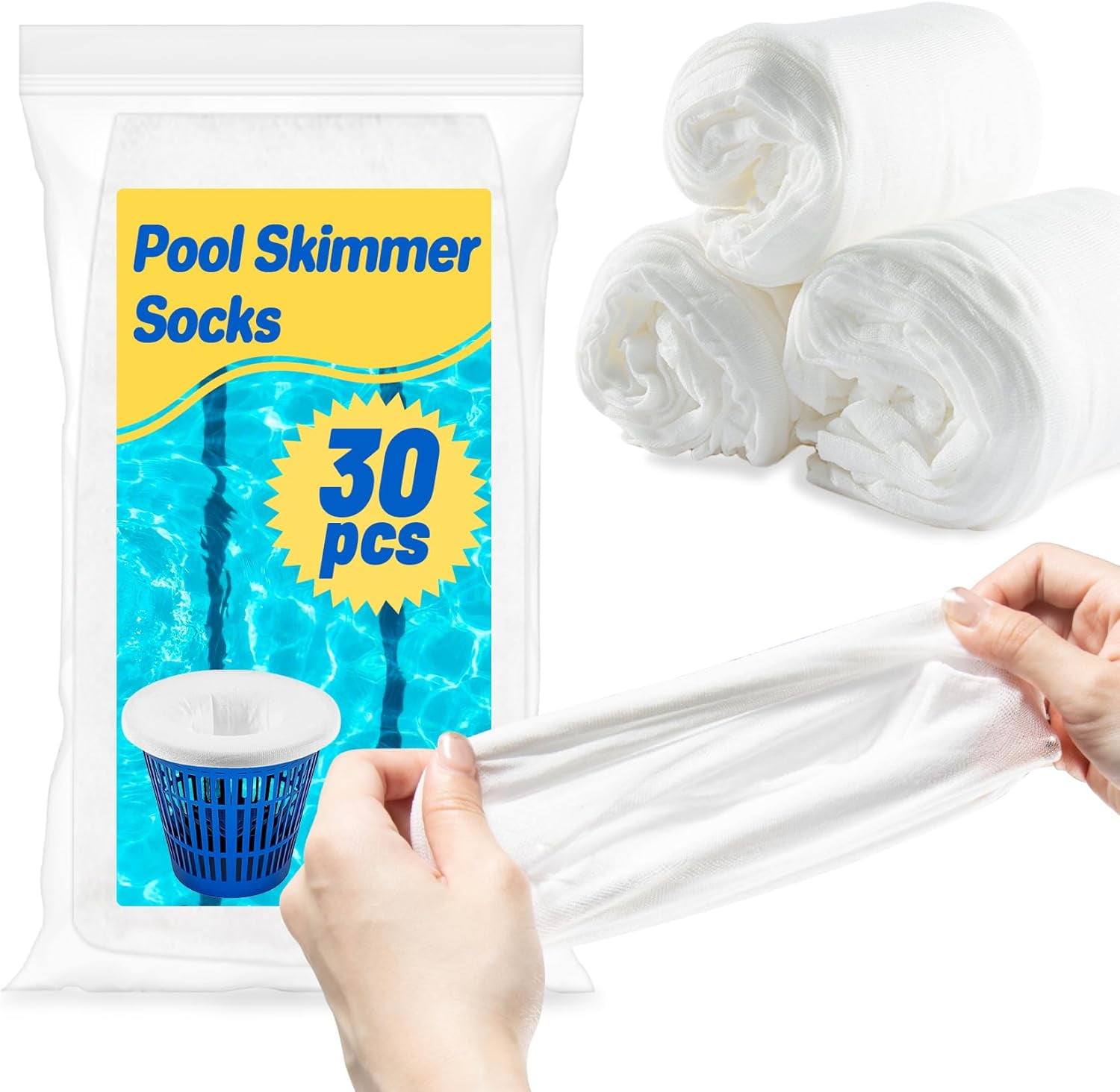 Pool Skimmer Socks Filte - 30PCS Pool Socks Skimmer Cleaning Filter ...