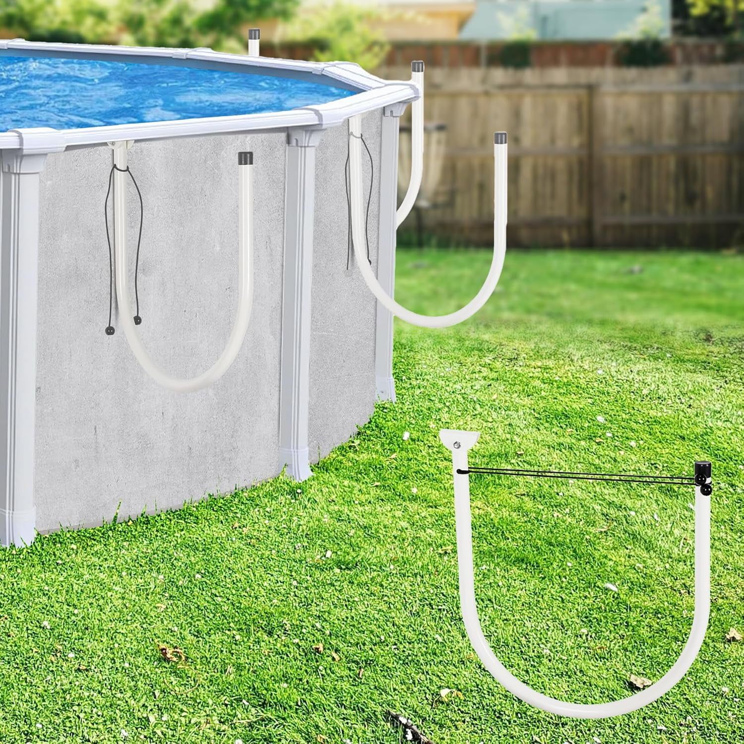 Pool Solar Cover Holder for Above Ground Pool, Easy to Use & All-in-One ...