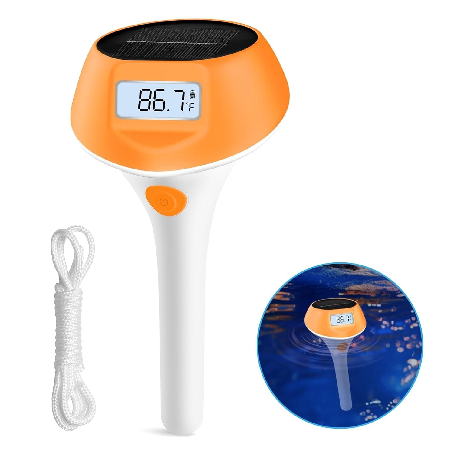 Pool Solar Powered Digital Thermometer IP68 Waterproof fish tank spa ...