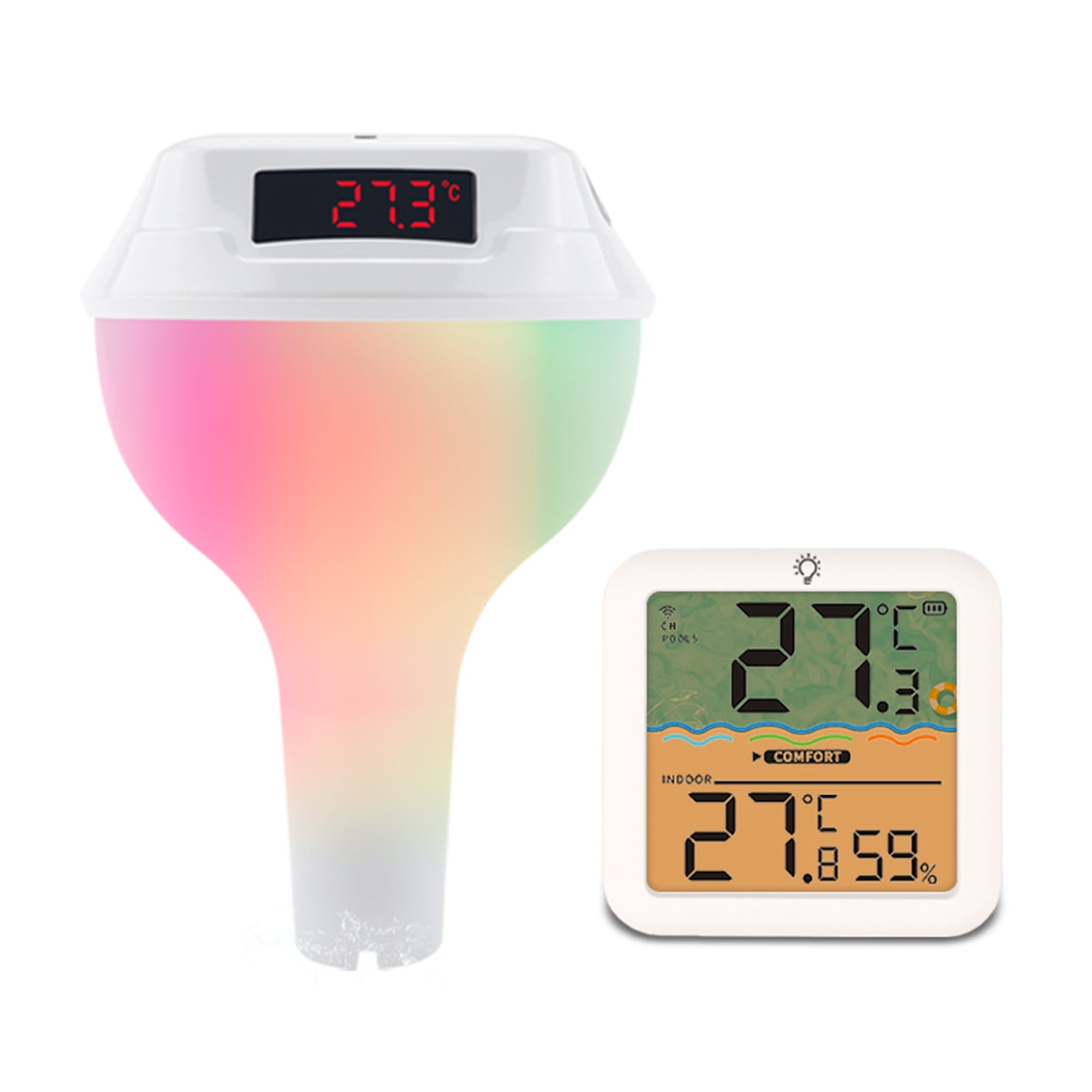 Pool Solar-Powered Pool Thermometer With RGB Ambient Lighting, Pool ...