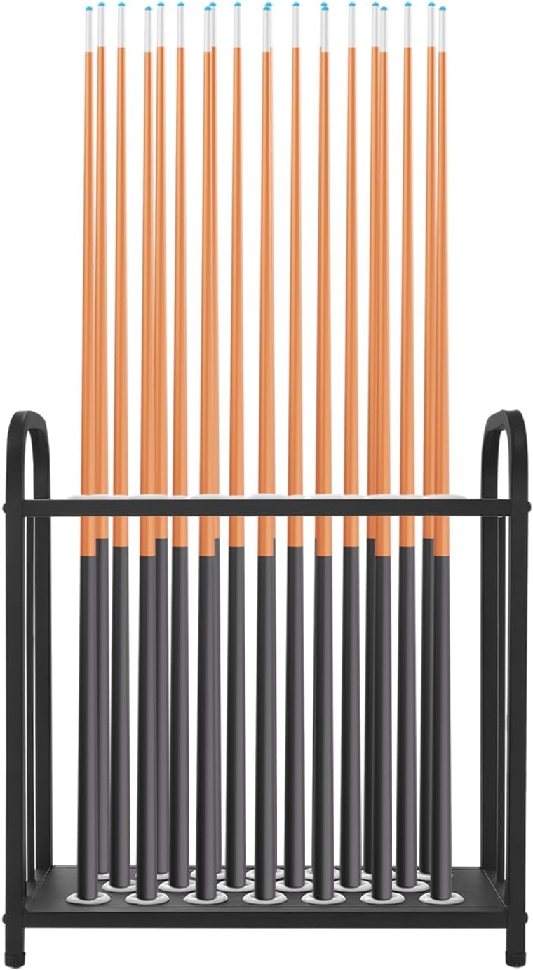Pool Stick Holder - 20-hole Floor Stand Pool Cue Holder, Double-Tier ...