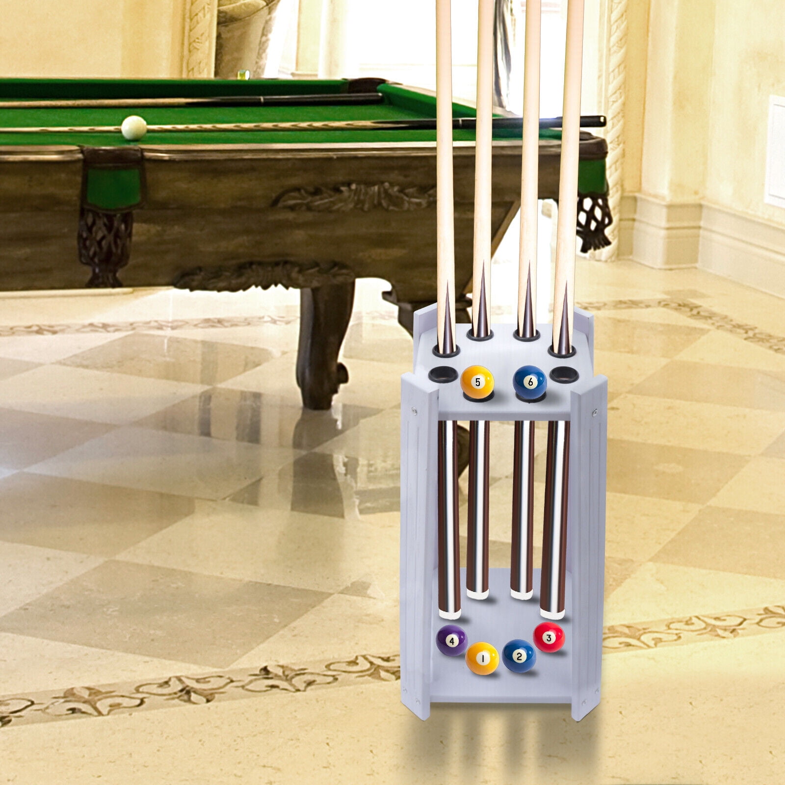 Pool Stick Holder Billiard Cue Rack Floor Standing Billiard Cue Holder ...