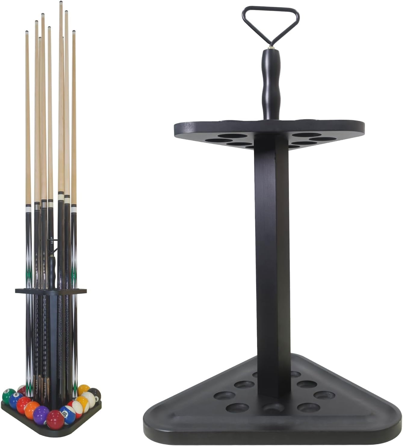 Pool Stick Holder Billiards Cue Rack, Pool Cue Floor Stand Holds 9 ...