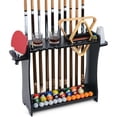 Pool Stick Holder Floor Stand 2 IN 1 Pool Cue Rack & Ping Pong Paddle ...