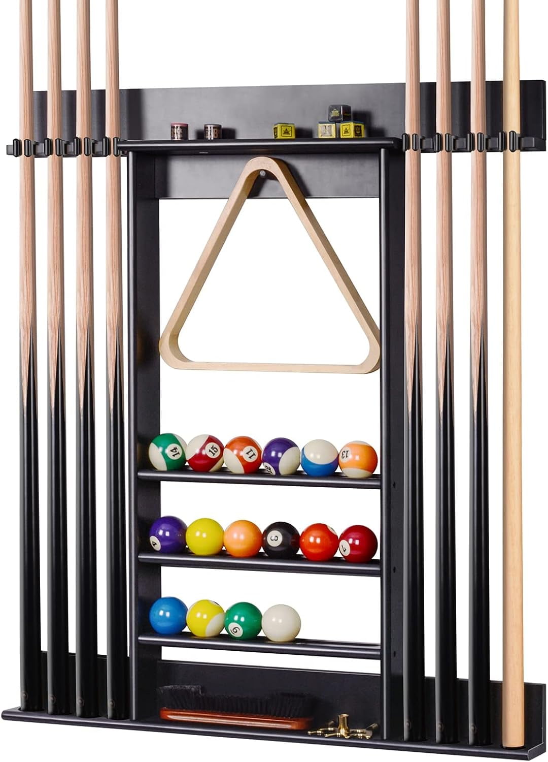 Pool Stick Holder, Pool Cue Rack Wall Mount, 8 Pool Cue Holder Wall ...