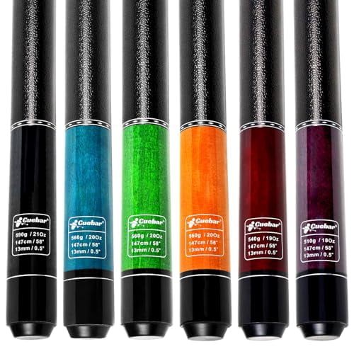 Pool Sticks Set of 6, Pool Cues 18 19 20 21 Oz, 58" 2-Piece Billiard ...