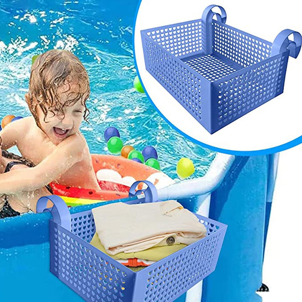 Poolside Storage Basket, Pool Storage Basket with Pool Cup Holder ...