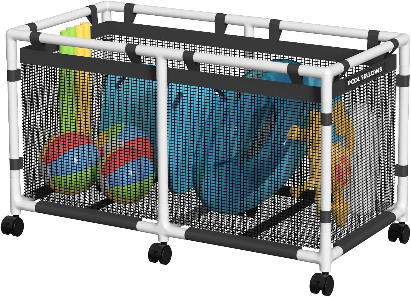 Pool Storage Bin, 90 Gallons, Holder for Noodles, Toys, Floats, Towels ...