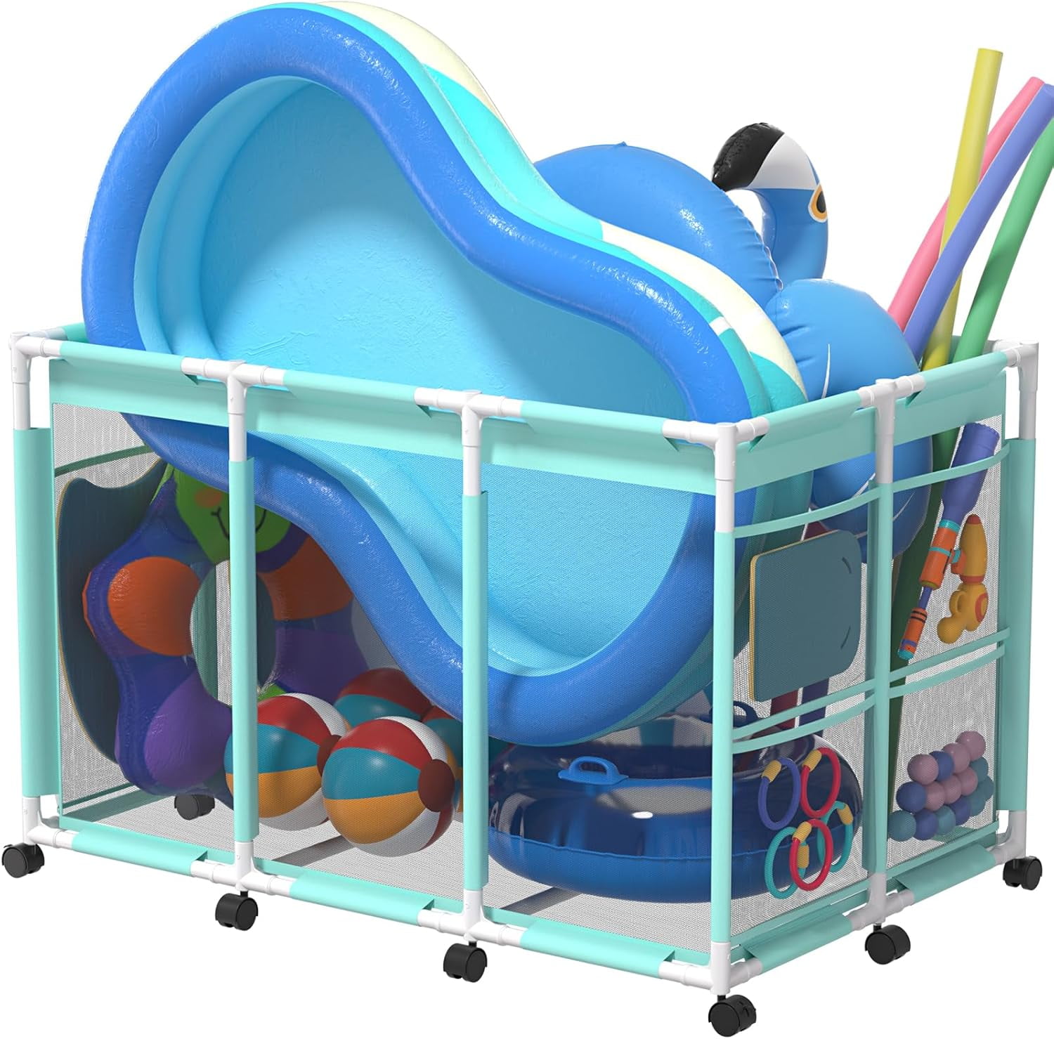 Pool Storage Bin XX-Large, Nylon Mesh Pool Float Storage Organizer for ...