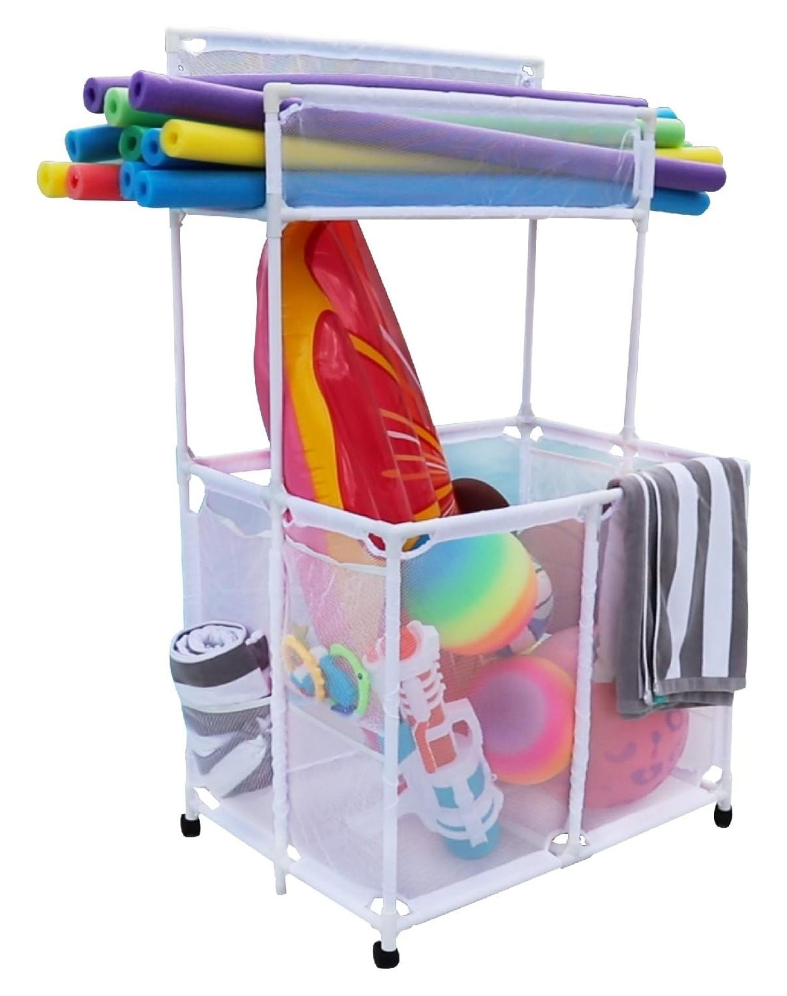 Pool Storage Equipment Organizer Holder - Noodles, Toys, and Floats ...