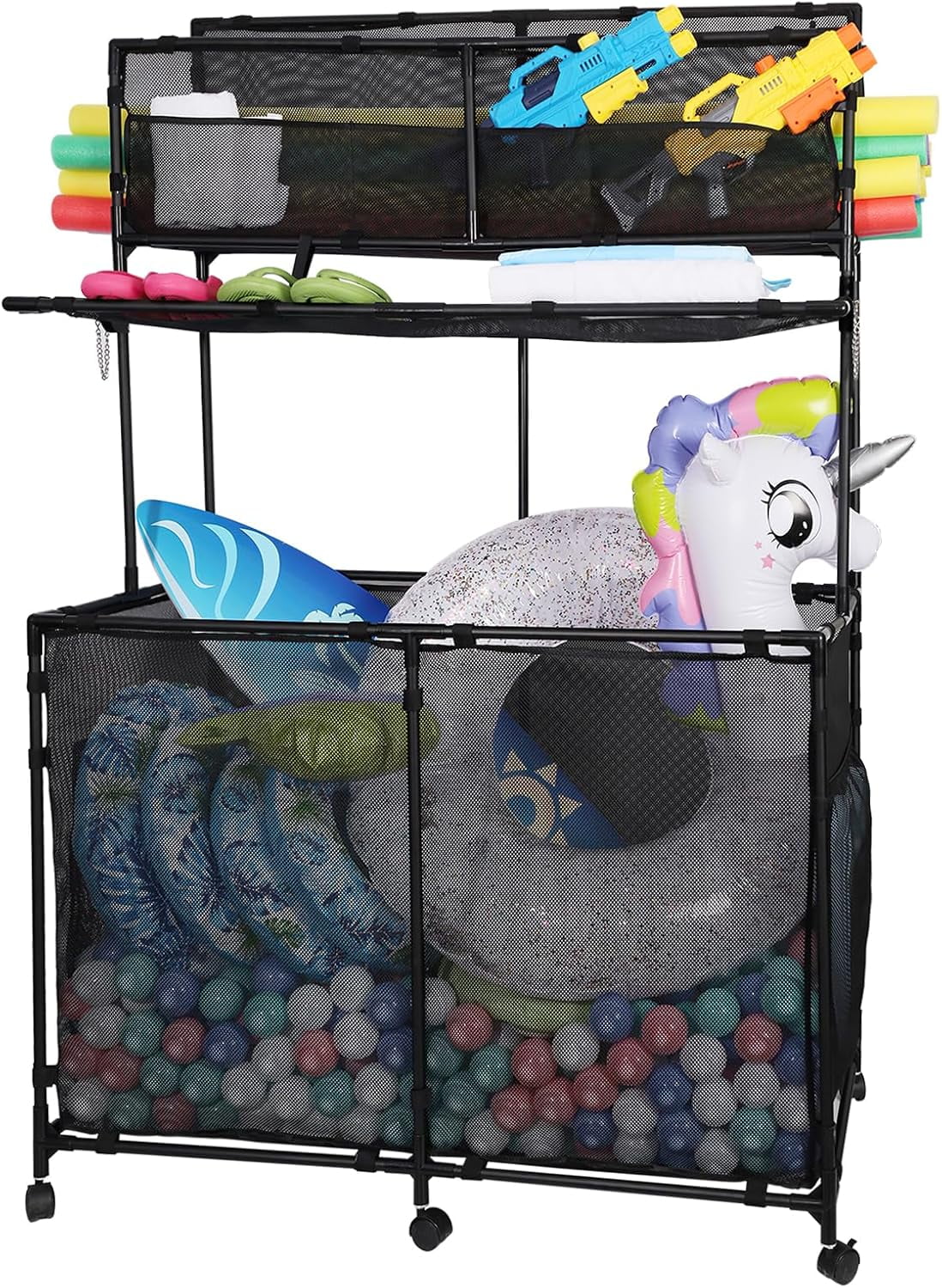 Pool Storage bin，Poolside Storage Organizer，Double Deck,Holder for ...