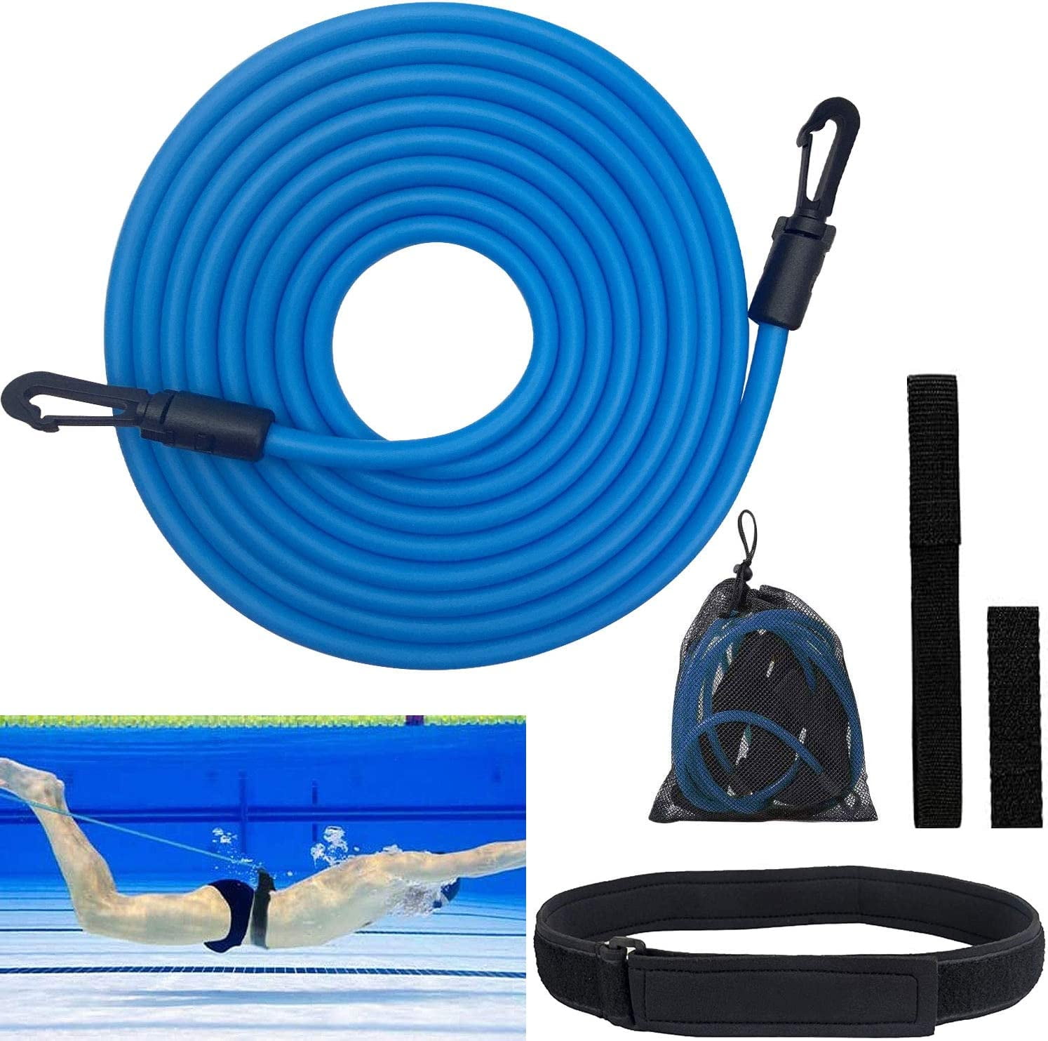 Pool Swim Band Adjustable Swim Trainer Swimming Resistance Band for ...