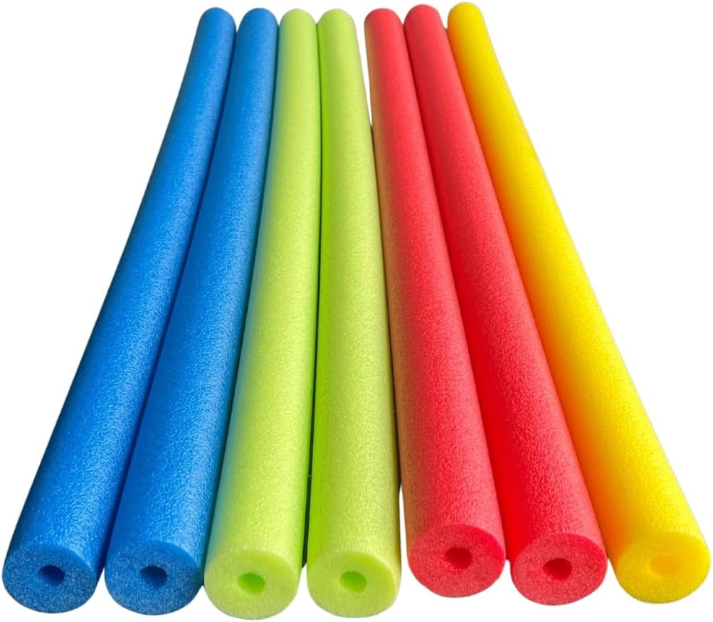 Pool Swim Noodle, LINMOUA 7 Pack 52 Inch Hollow Foam Pool Swim Noodle ...