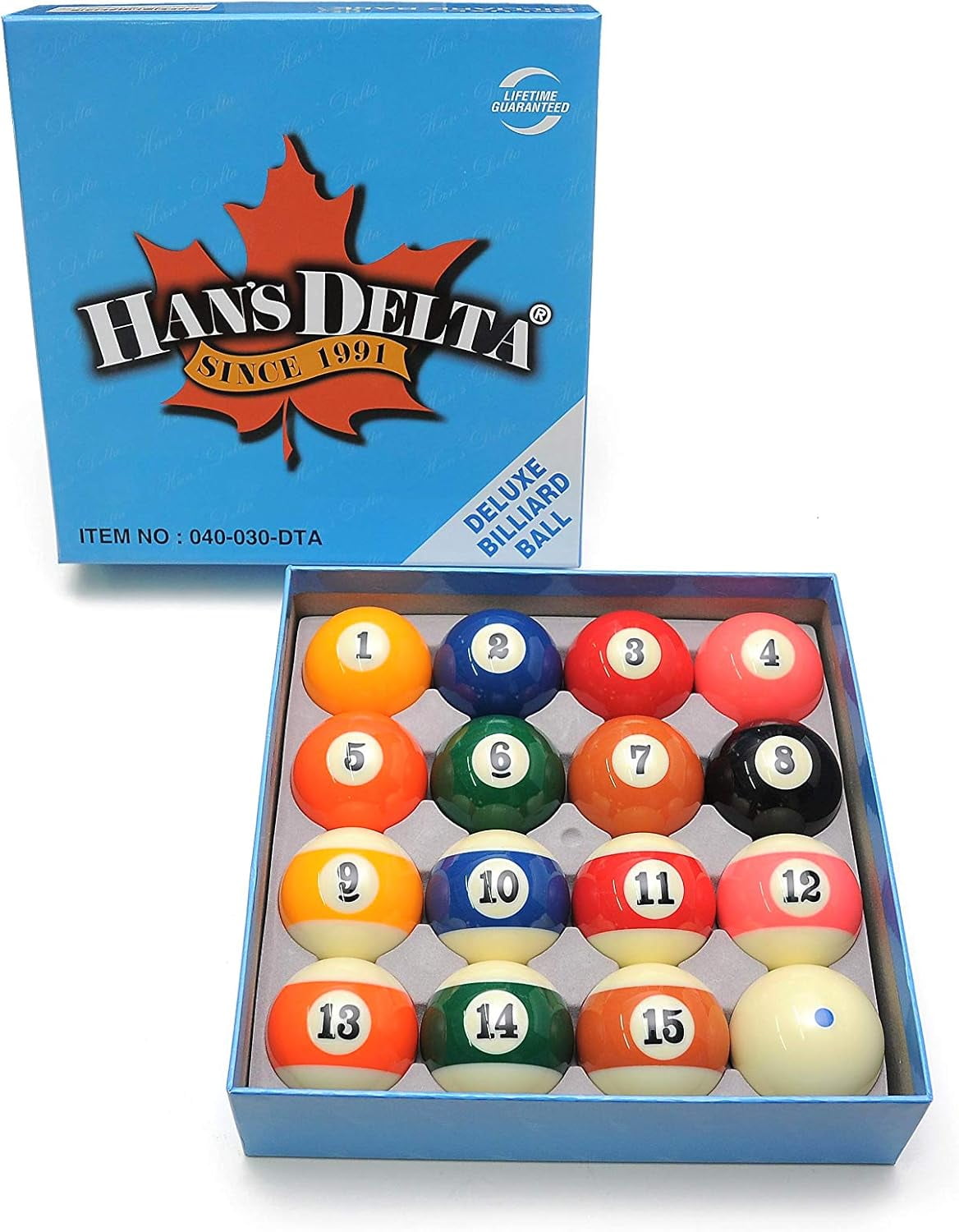 Pool Table Billiard Ball Set - Regulation Size 2-1/4" Full 16 Pool Ball ...