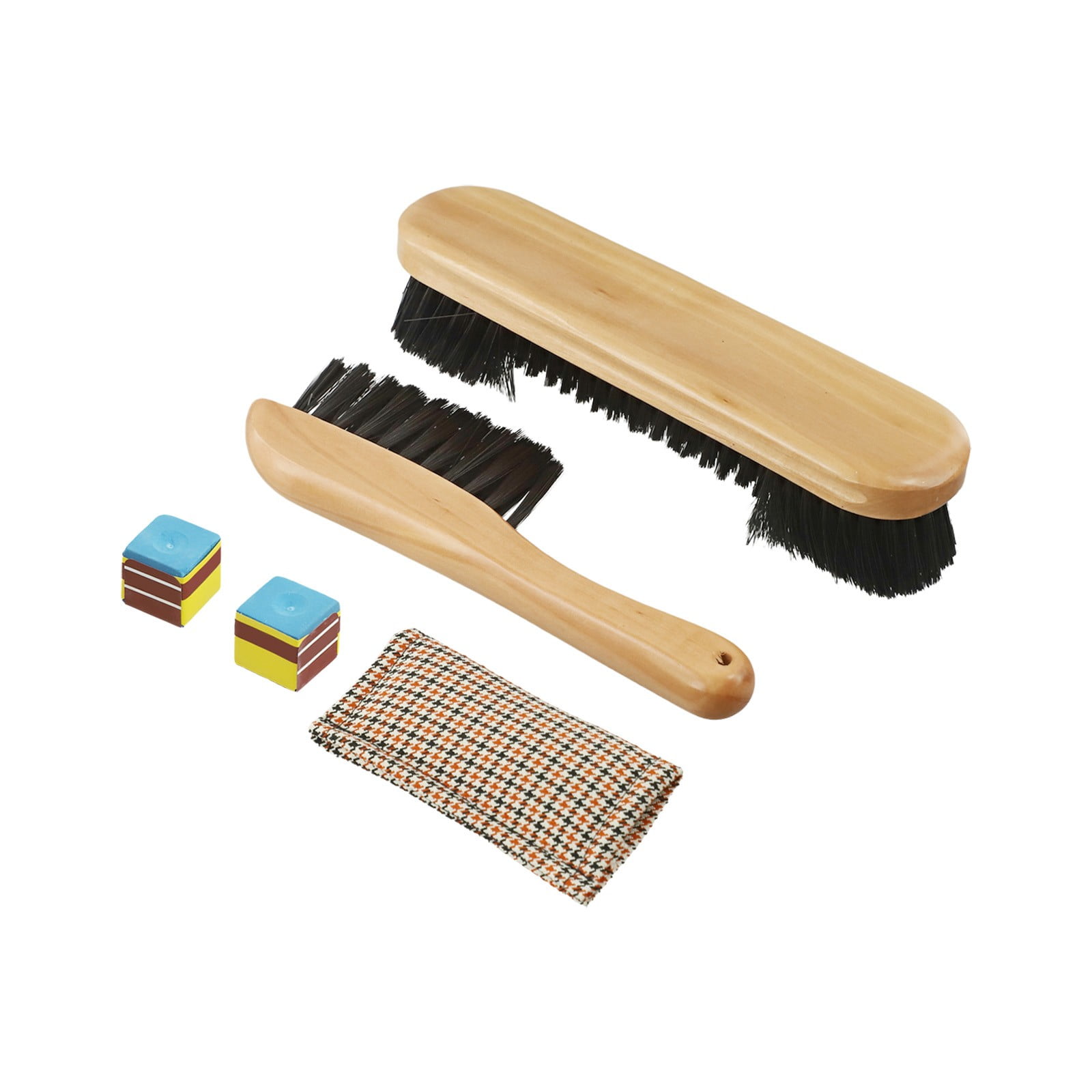 Pool Table Cleaning Kit with Wooden Brushes Cloth Cue Chalks Billiards ...