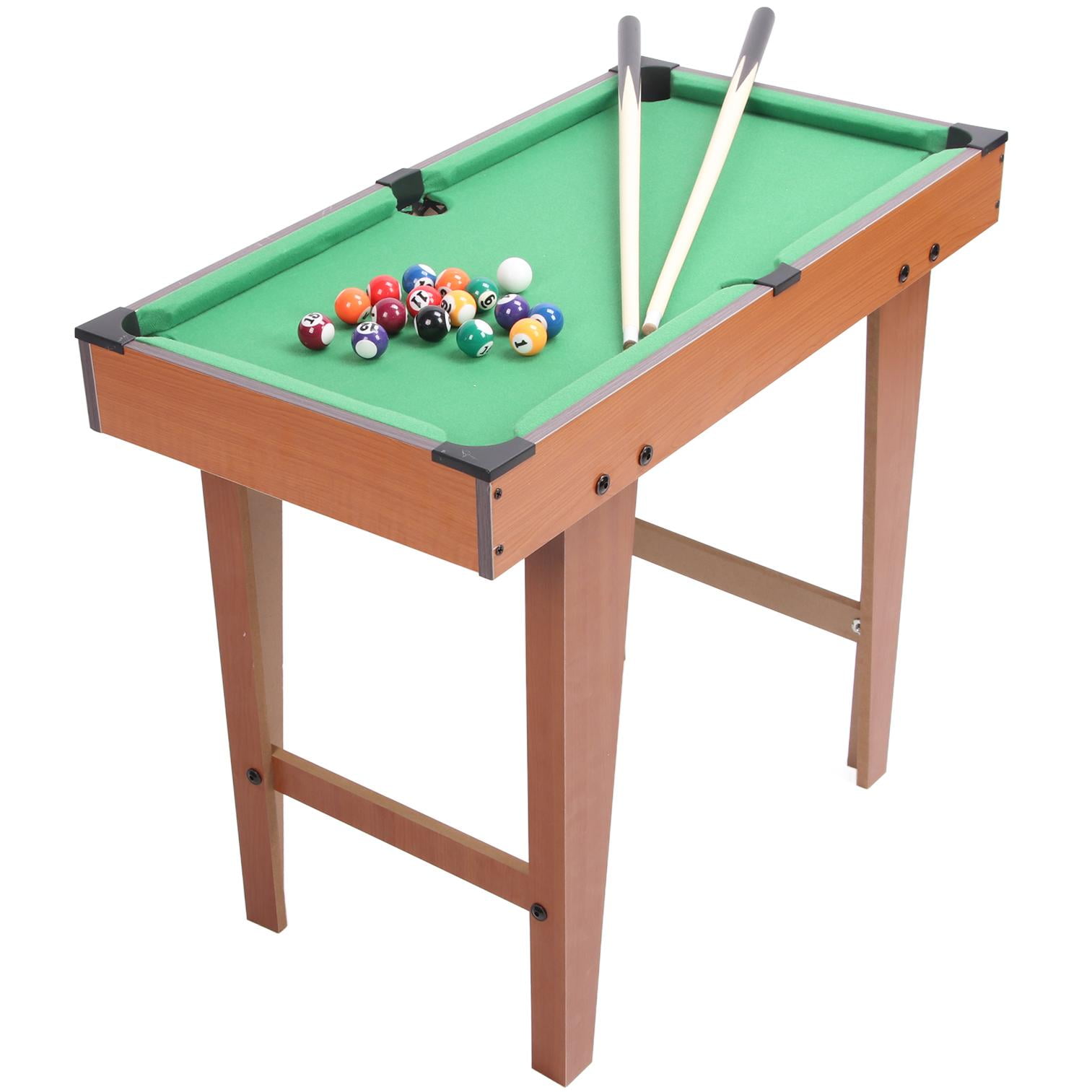 Mini Pool Table 27'' Billiard Game Set with 16 Balls, 2 Cue Sticks ...