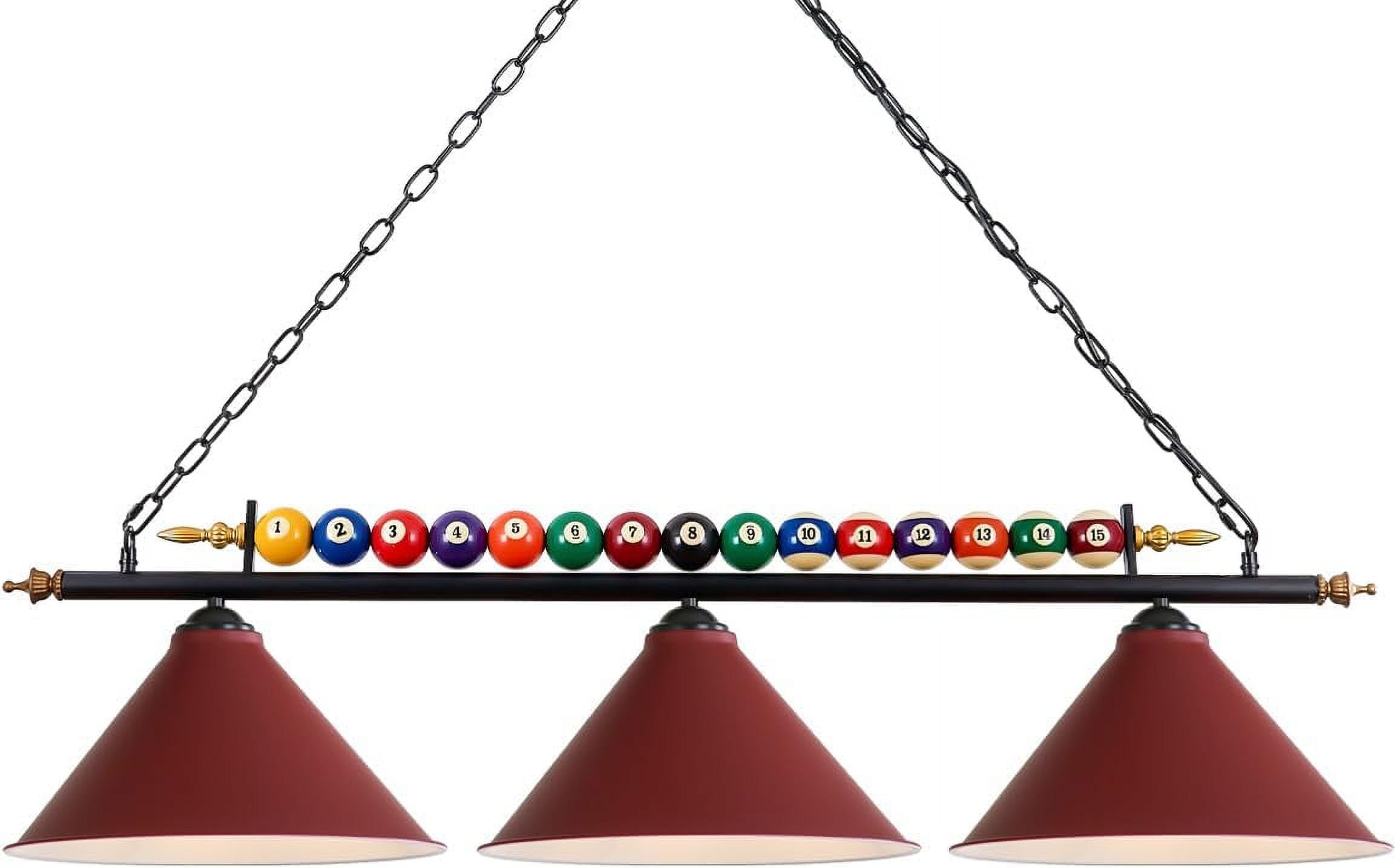 Pool Table Light, 47" Fixture for 7' 8' Tables, Hanging Over Billiards ...