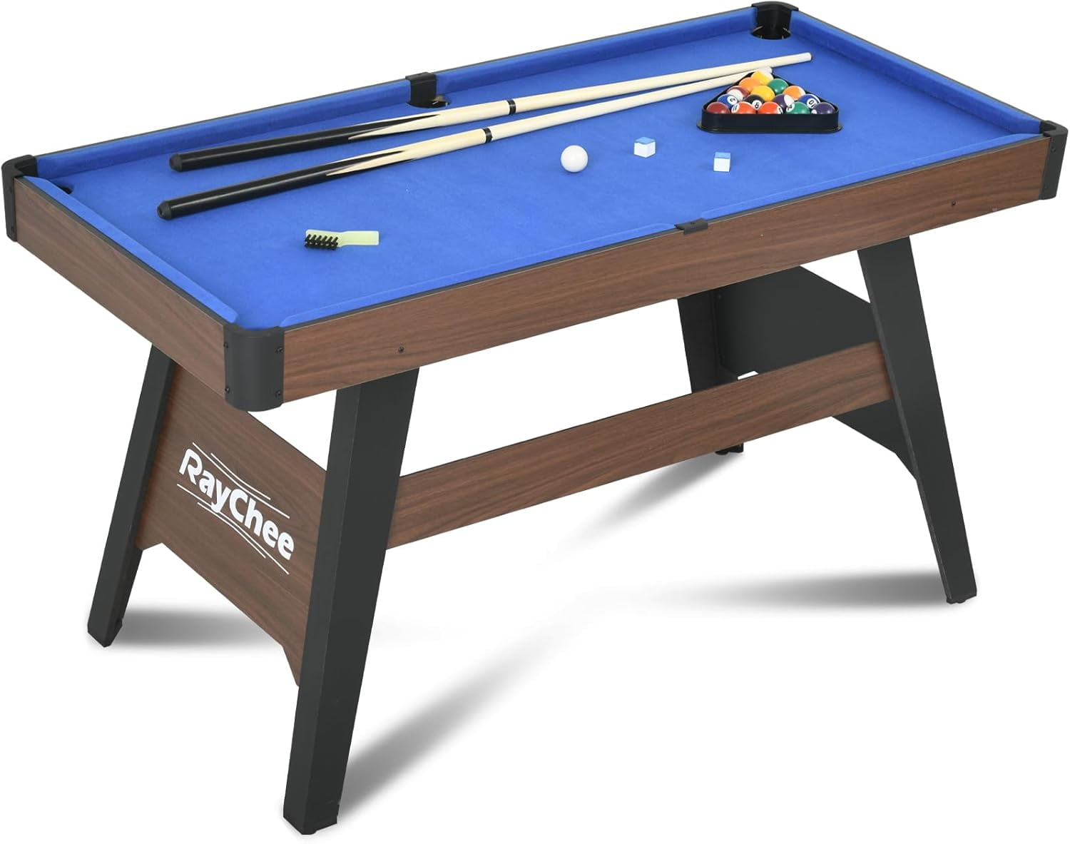 Pool Table, Portable Wooden Billiards Table for Kids, Indoor Pool Game ...