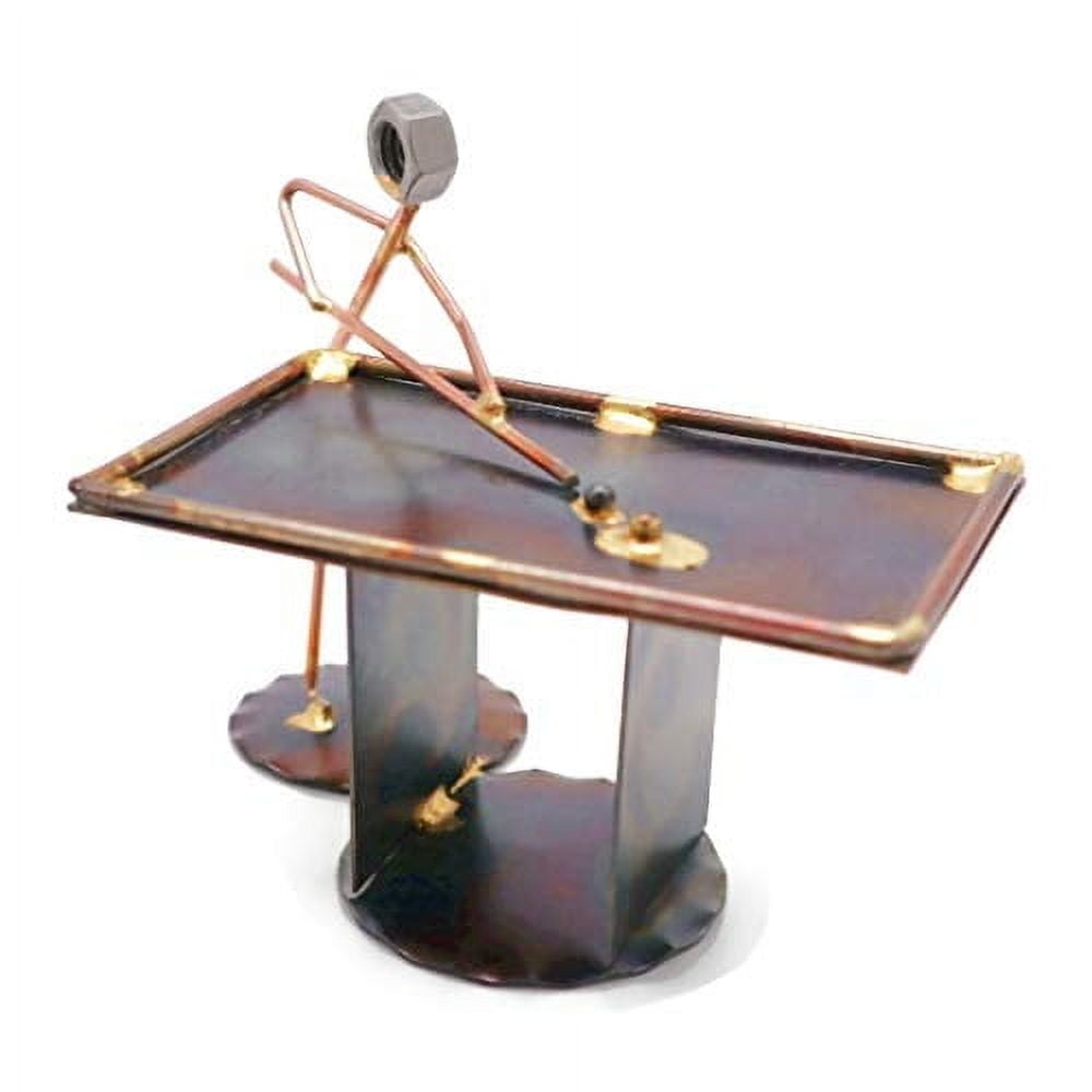Pool Table w/1 Player Collectible Handmade Metal Art Figurine, Desk ...
