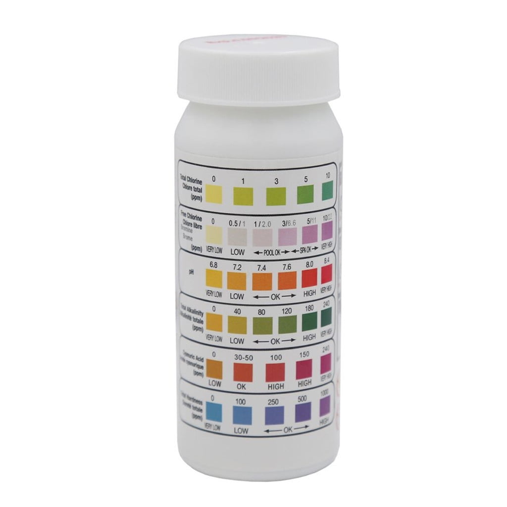 Pool Test Strips,6 in 1 Test Strips for Pool/Spa,Water Chemical Testing ...