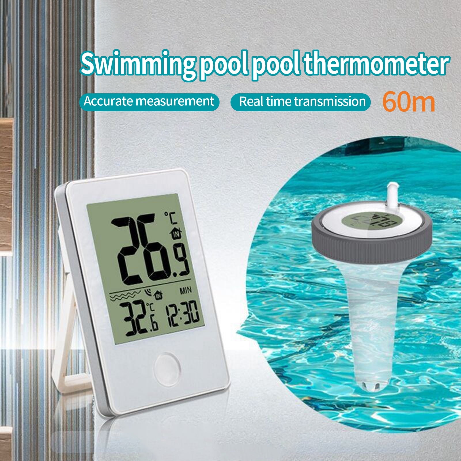 Pool Thermometer Bathtub Water Thermometer Wireless Floating Indoor ...