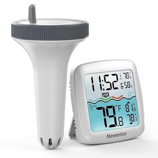 Pool Thermometer Floating Easy Read Digital IPX8 Swimming Pool ...