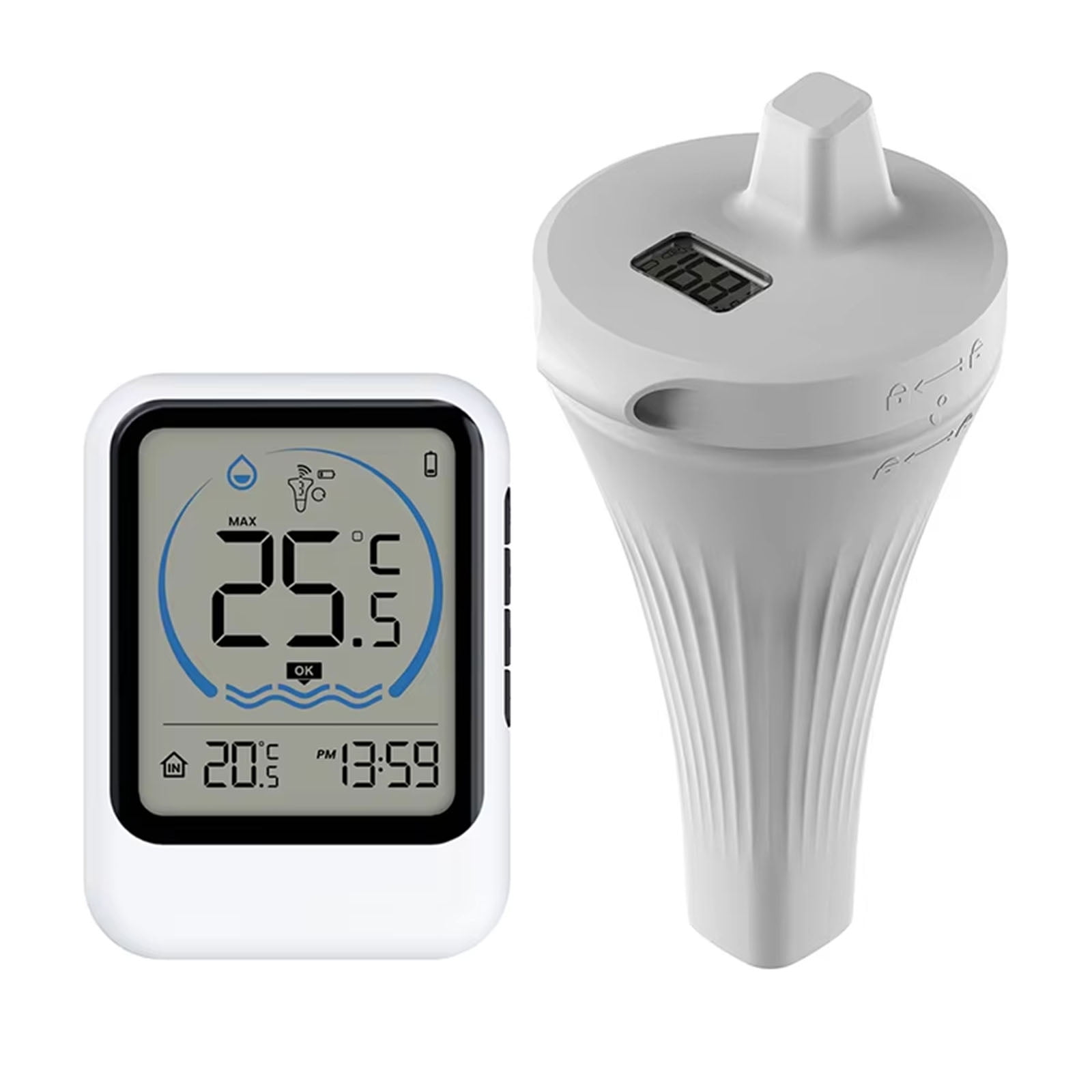 Pool Thermometer Floating Easy Read, Solar Powered Digital Pool ...